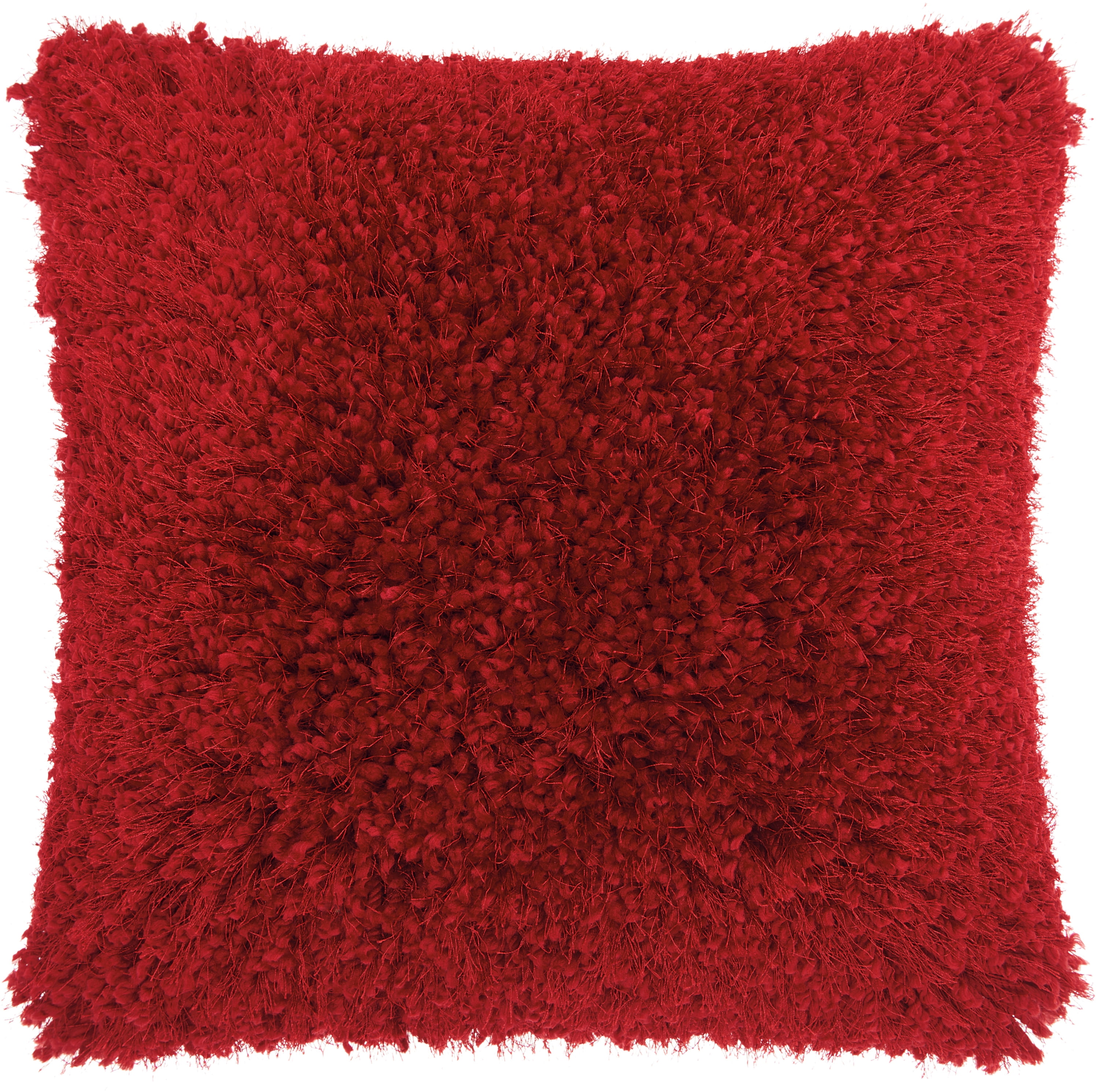 Nourison Shag Solid Red Decorative Throw Pillow , 20" x 20" - Walmart.com