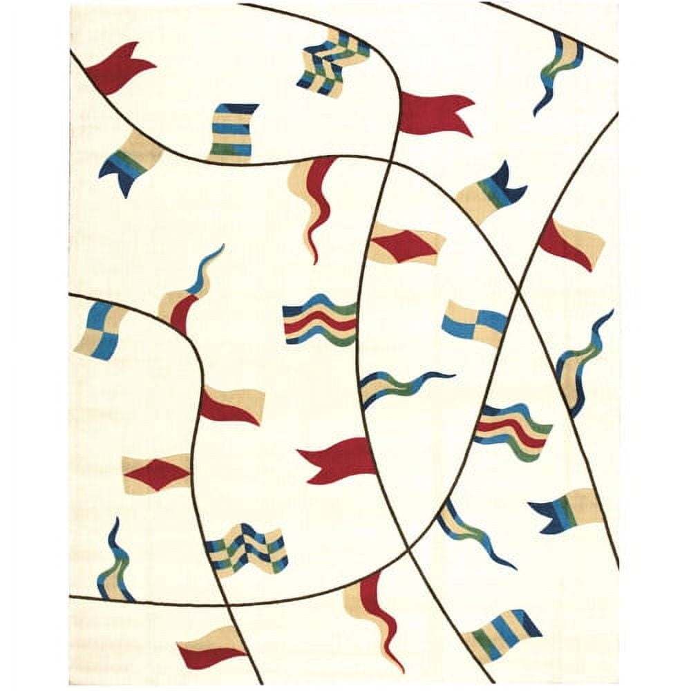 Nourison Shoreline Nautical Flag Ivory Polyester Rug (2'6 x 4') - 2'6 ...