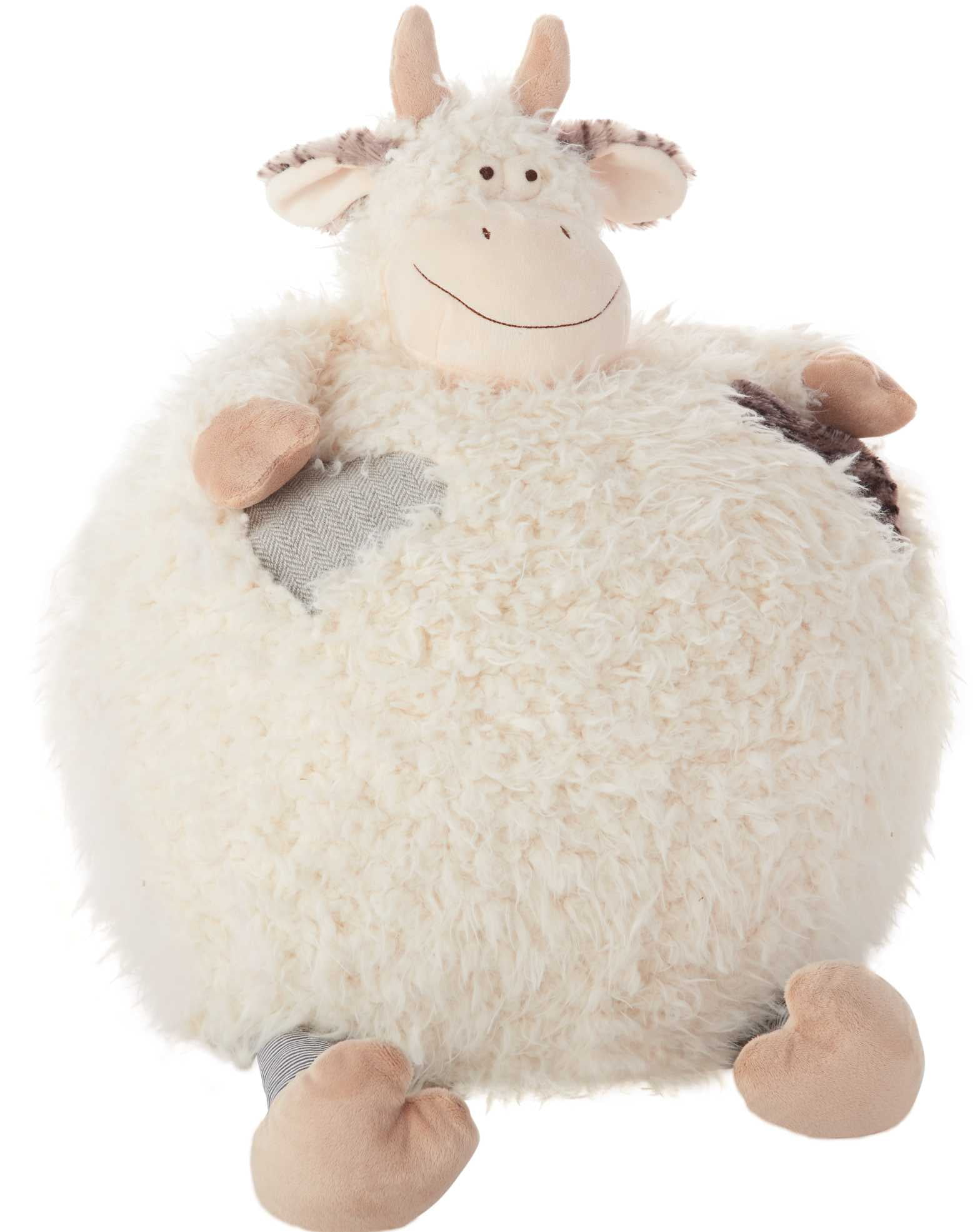 Nourison Snuggle Buddies 16" Oversized Cow Plush Pouf Pillow - Walmart.com