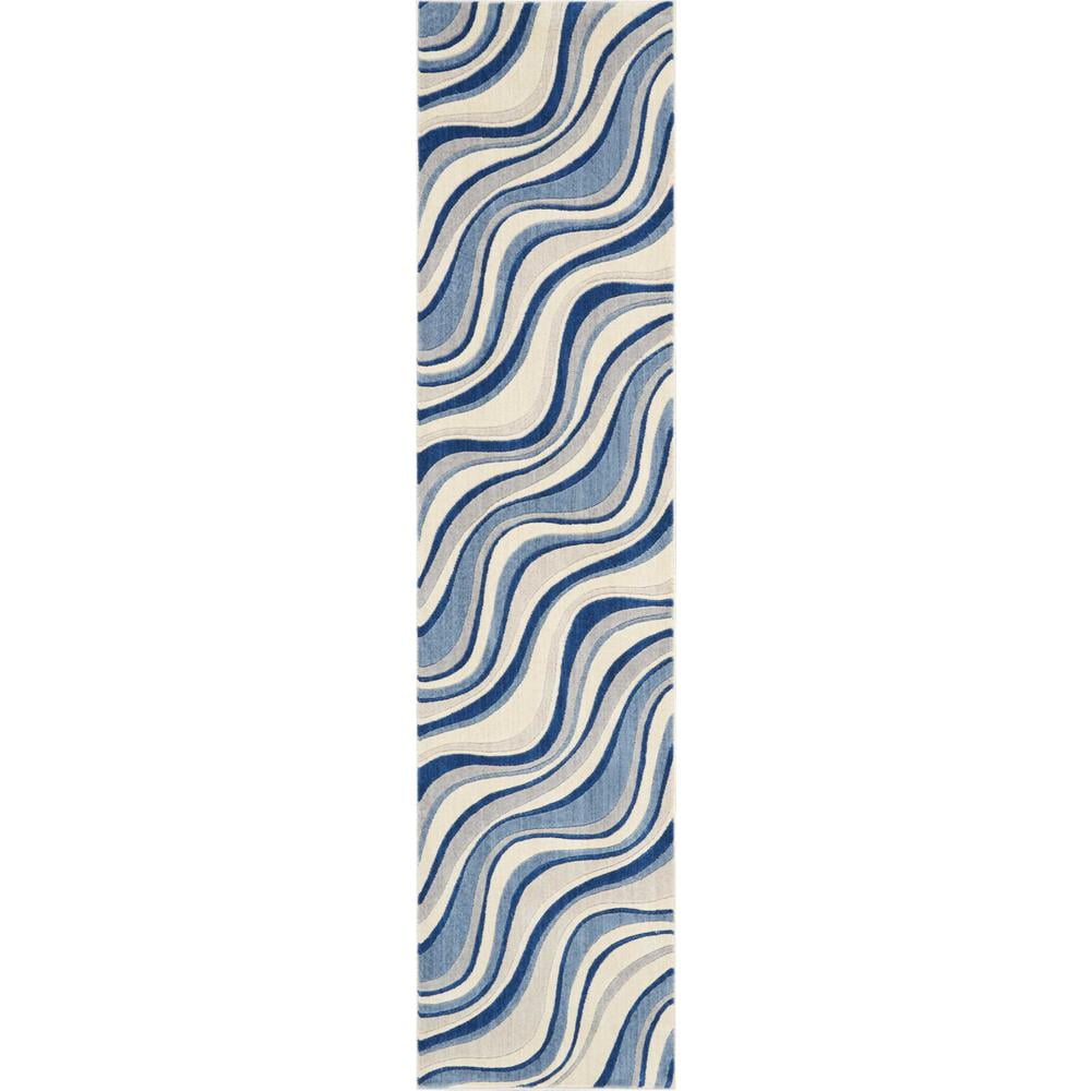 Nourison Somerset ST81 Ivory/Blue/Gray Area Rug - 2'3" x 10' - Walmart.com