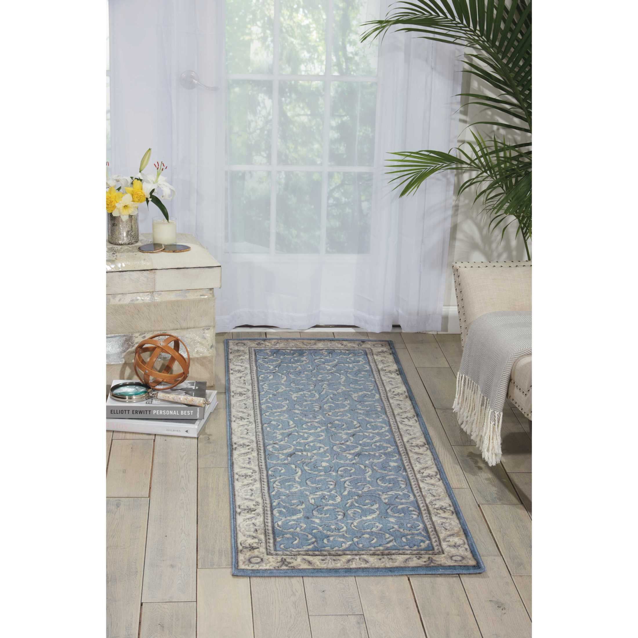 Nourison Somerset 2'3" x 8' Light Blue Indoor Rug - Walmart.com
