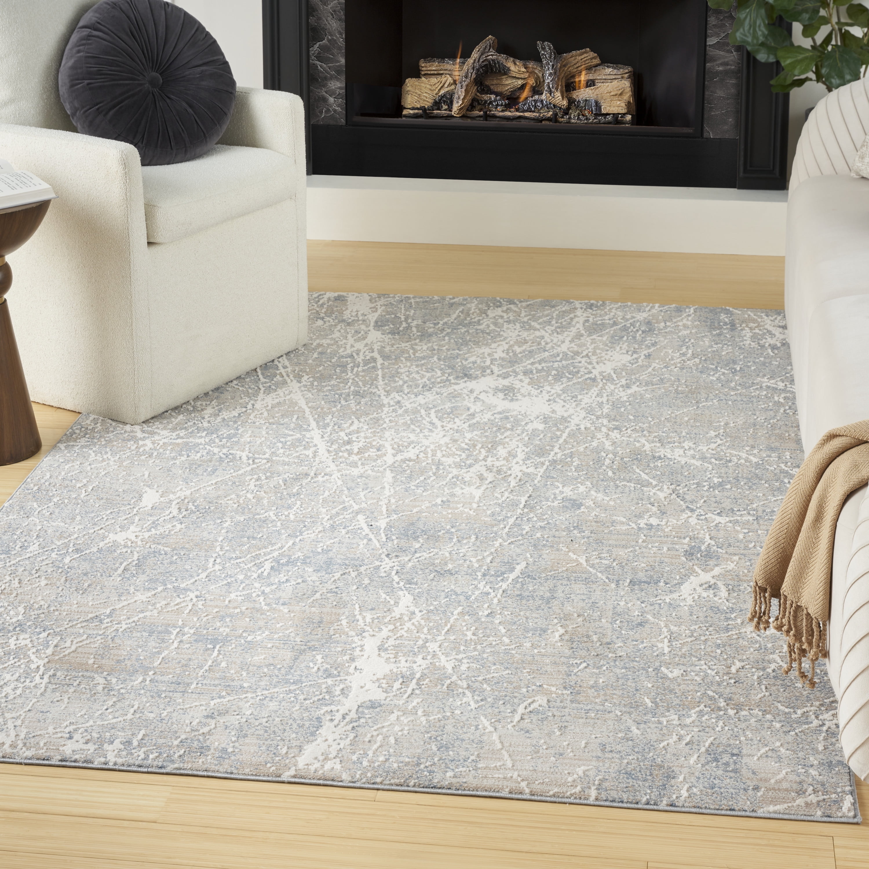 Nourison Splendid Modern Beige Blue 3'11" x 5'11" Area Rug (4x6 ...