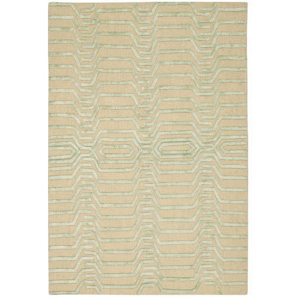 Nourison Strata Area Rug Ivory/Green 8' x 10' 8' x 10' Living Room ...