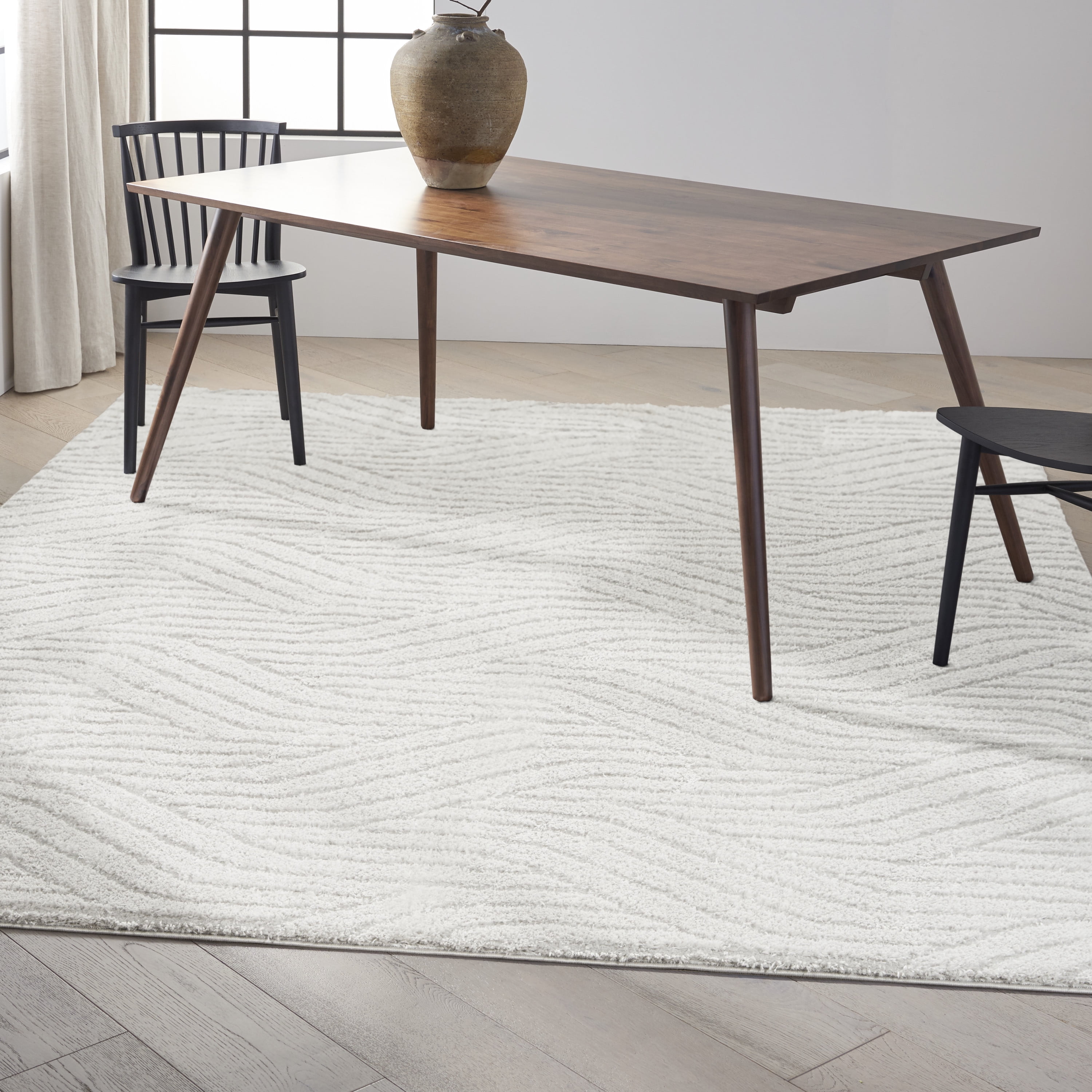 Nourison Surfaces Solid Silver Grey 7'10" x 9'10" Area Rug, Easy ...