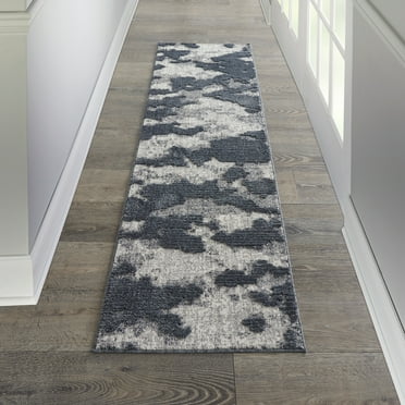 Nourison Textured Contemporary Stripes Grey/Ivory 5'3" x 7'3" Area Rug ...