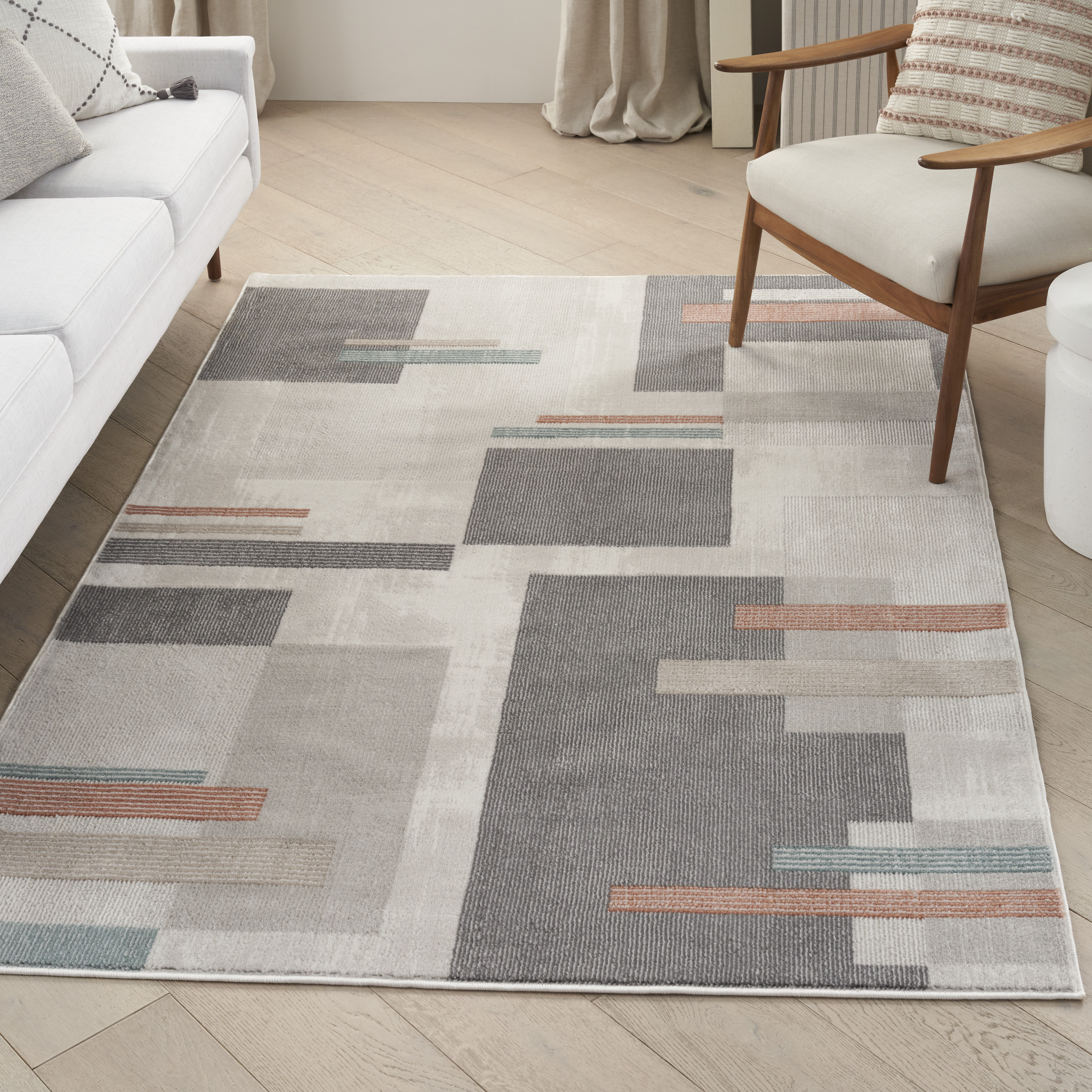 Nourison Thalia 6' x 9' Beige Multicolor Modern & Contemporary Indoor ...