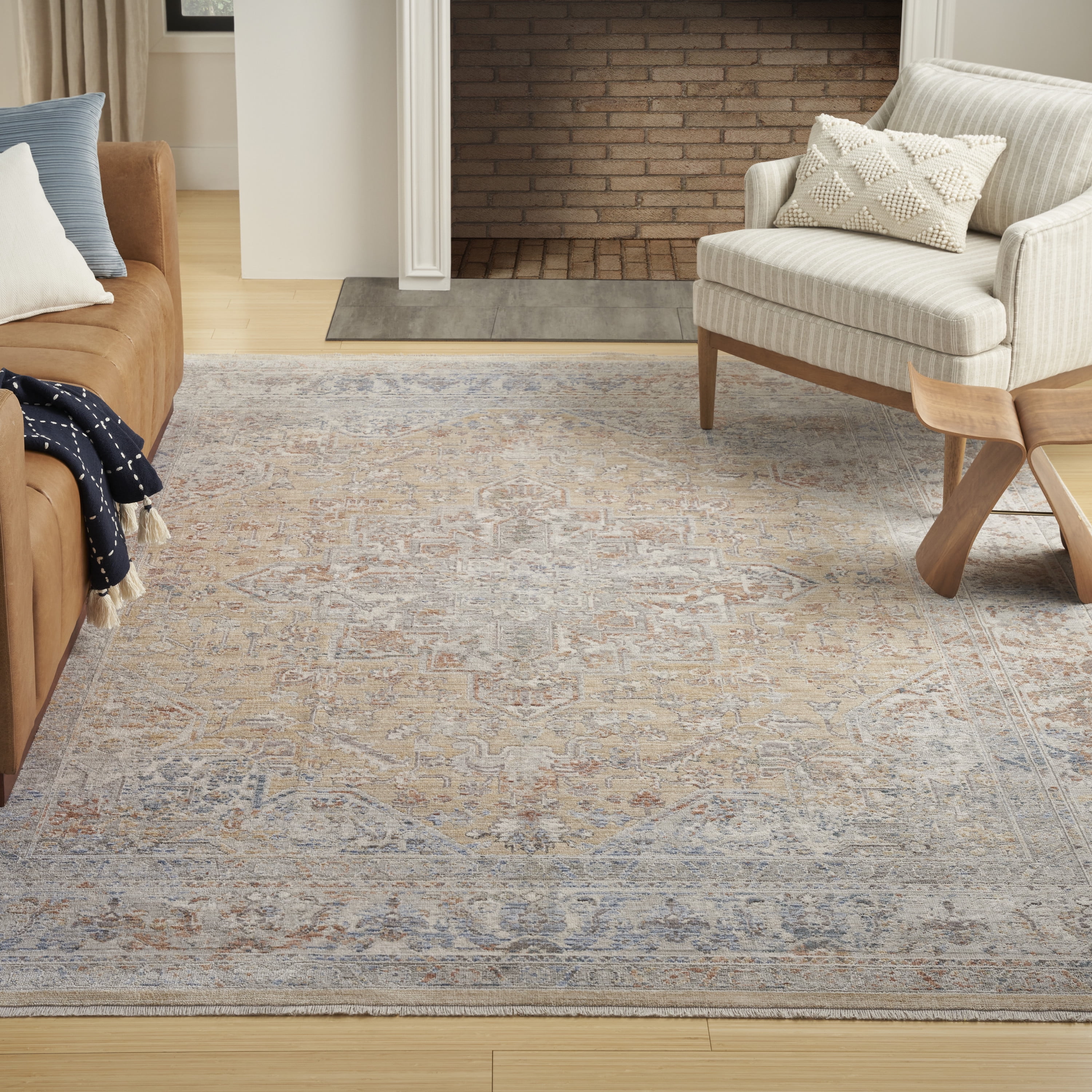 Nourison Timeless Classics Persian Grey Gold 8'6" x 11'4" Area Rug ...