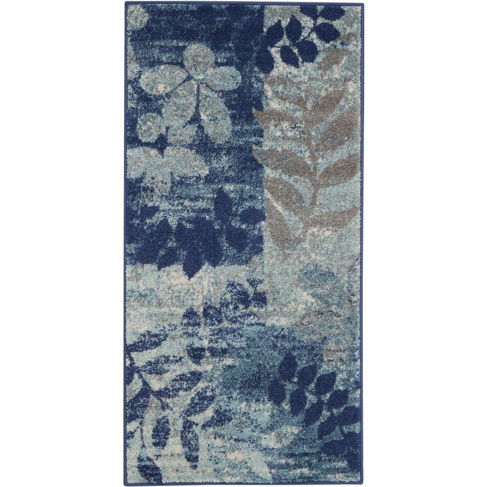 Nourison Tranquil Floral Navy/Light Blue 2' x 4' Area Rug, (2x4 ...