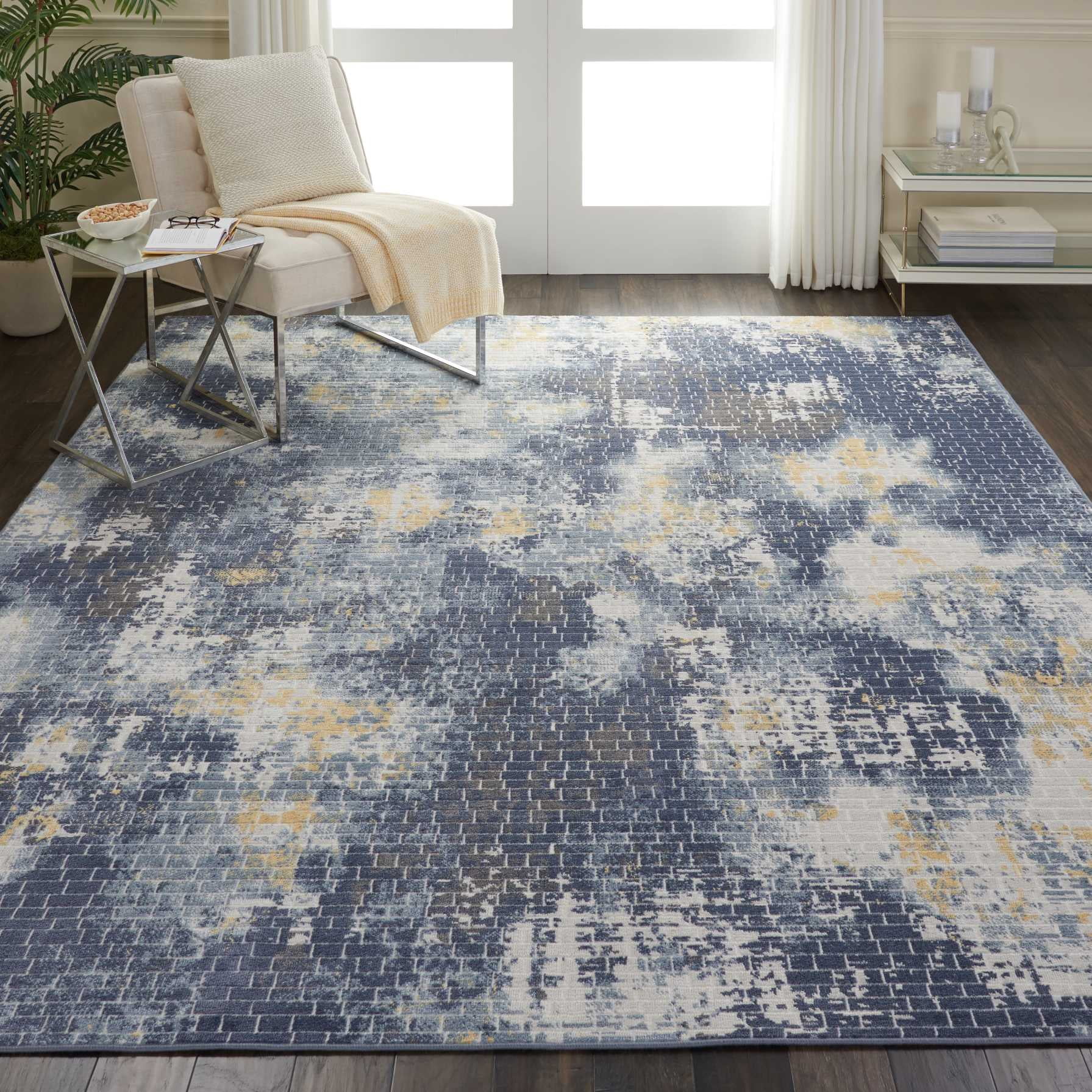 Nourison Urban Decor Abstract Ivory/Sky 7'10" x 10' Area Rug, (8x10 ...
