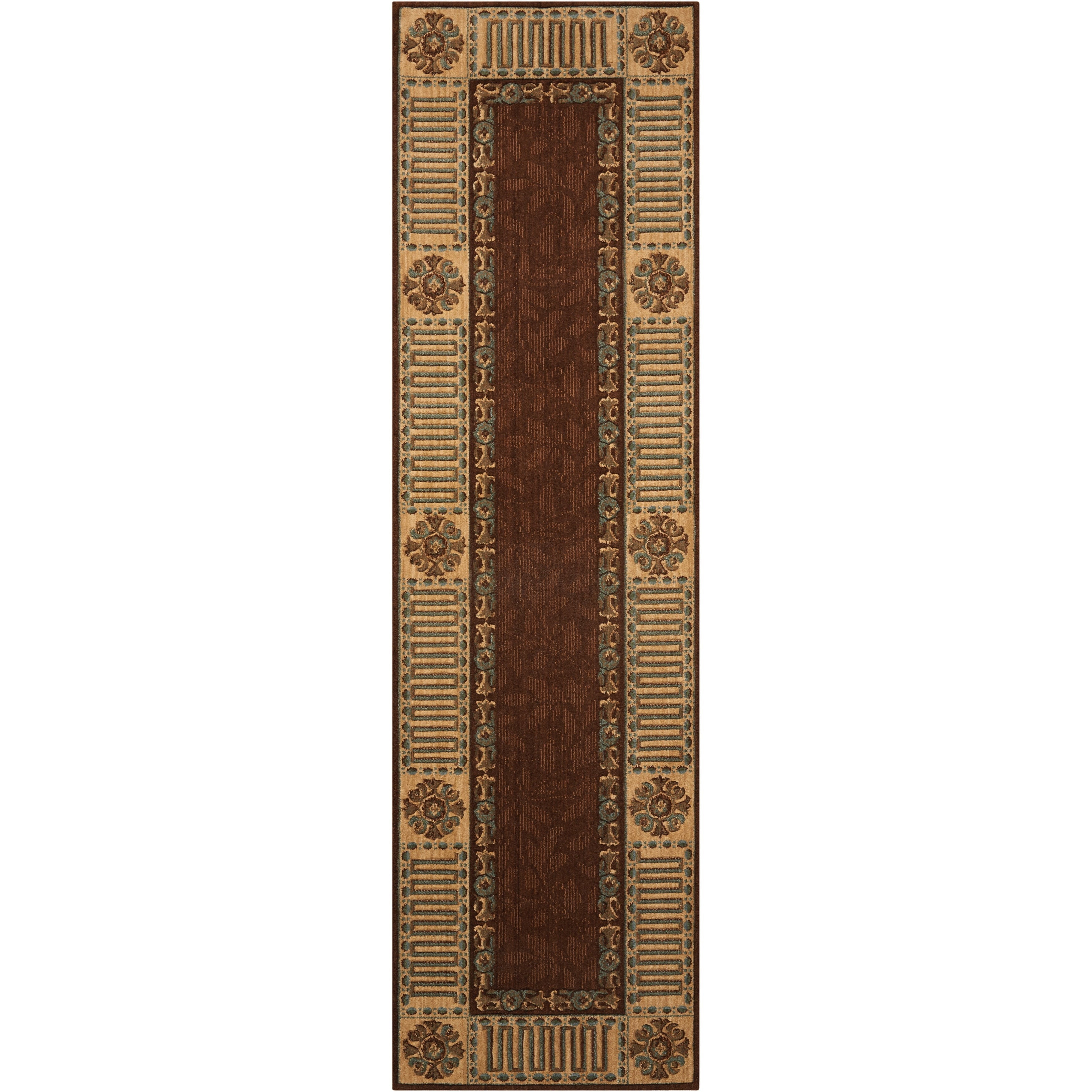 Nourison Vallencierre Area Rug Brown 3'6" x 5'6" Abstract, Border 4' x ...