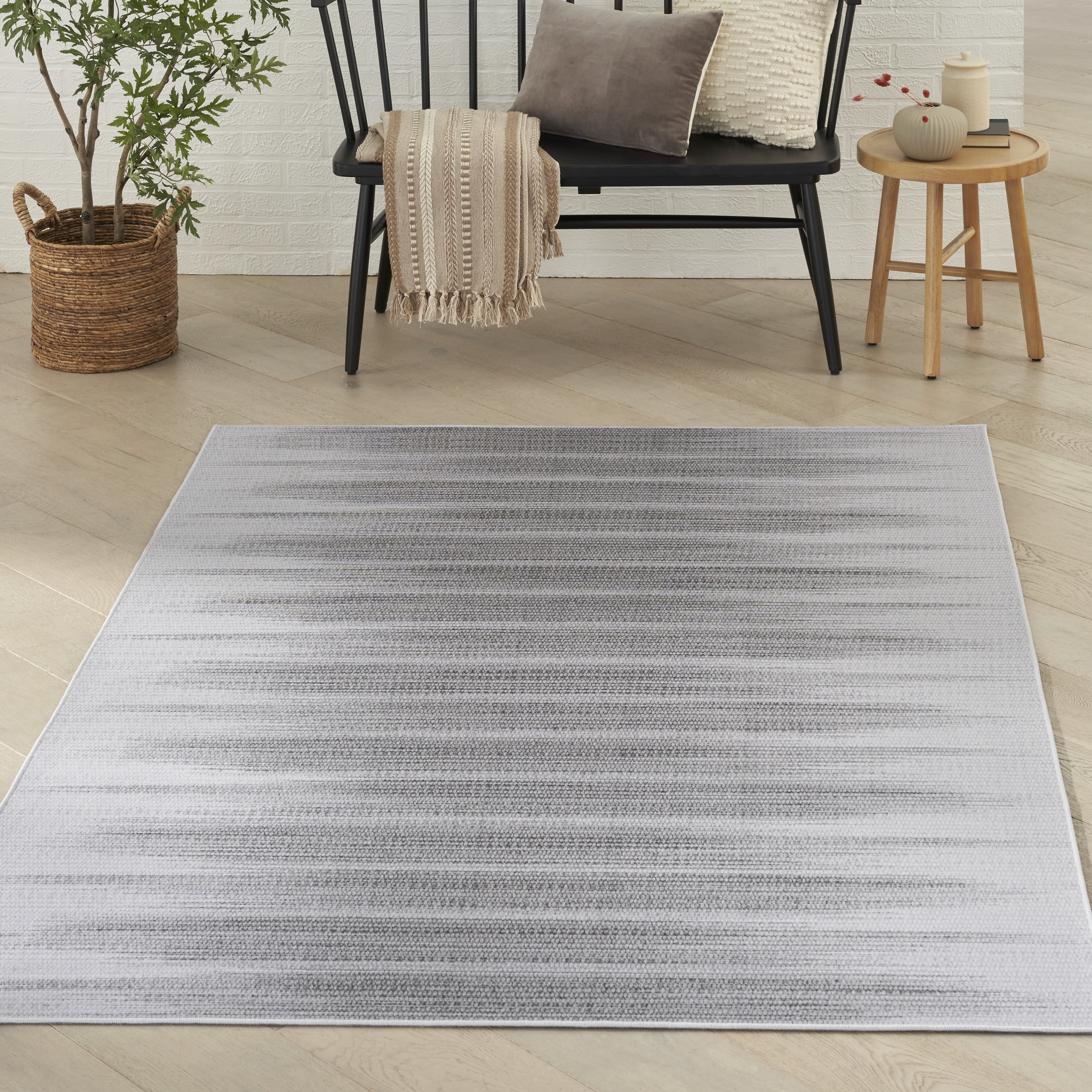 Nourison Vintage Home Abstract Grey 5' x 7' Area Rug (5x7) - Walmart.com