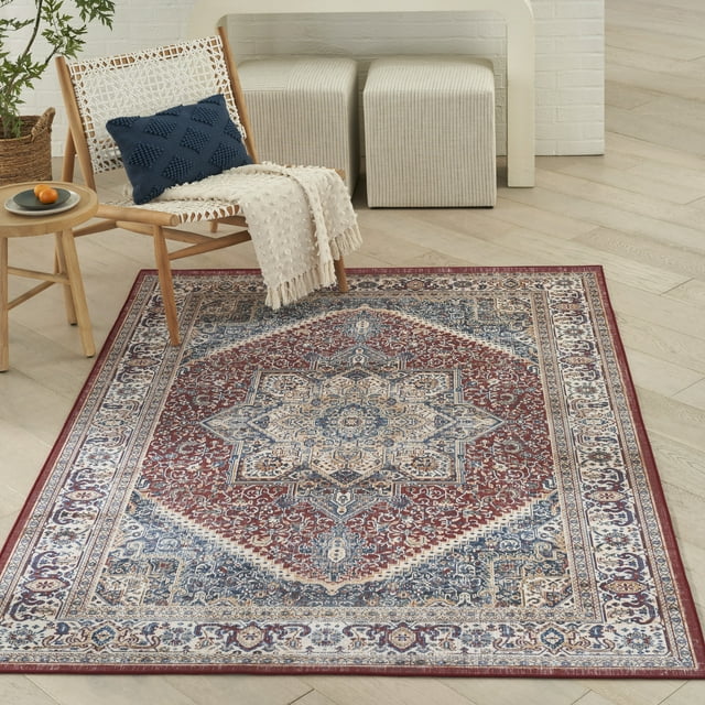 Nourison Vintage Home Bohemian Red Blue 5' x 7' Area Rug (5x7 ...