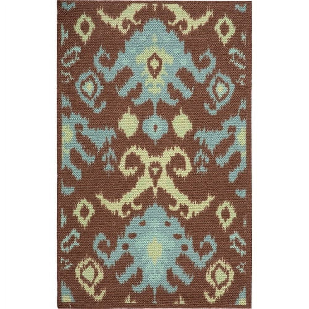 Nourison Vista Modern Ikat Area Rug Brown/Blue 8' x 10' Latex Free Ikat ...