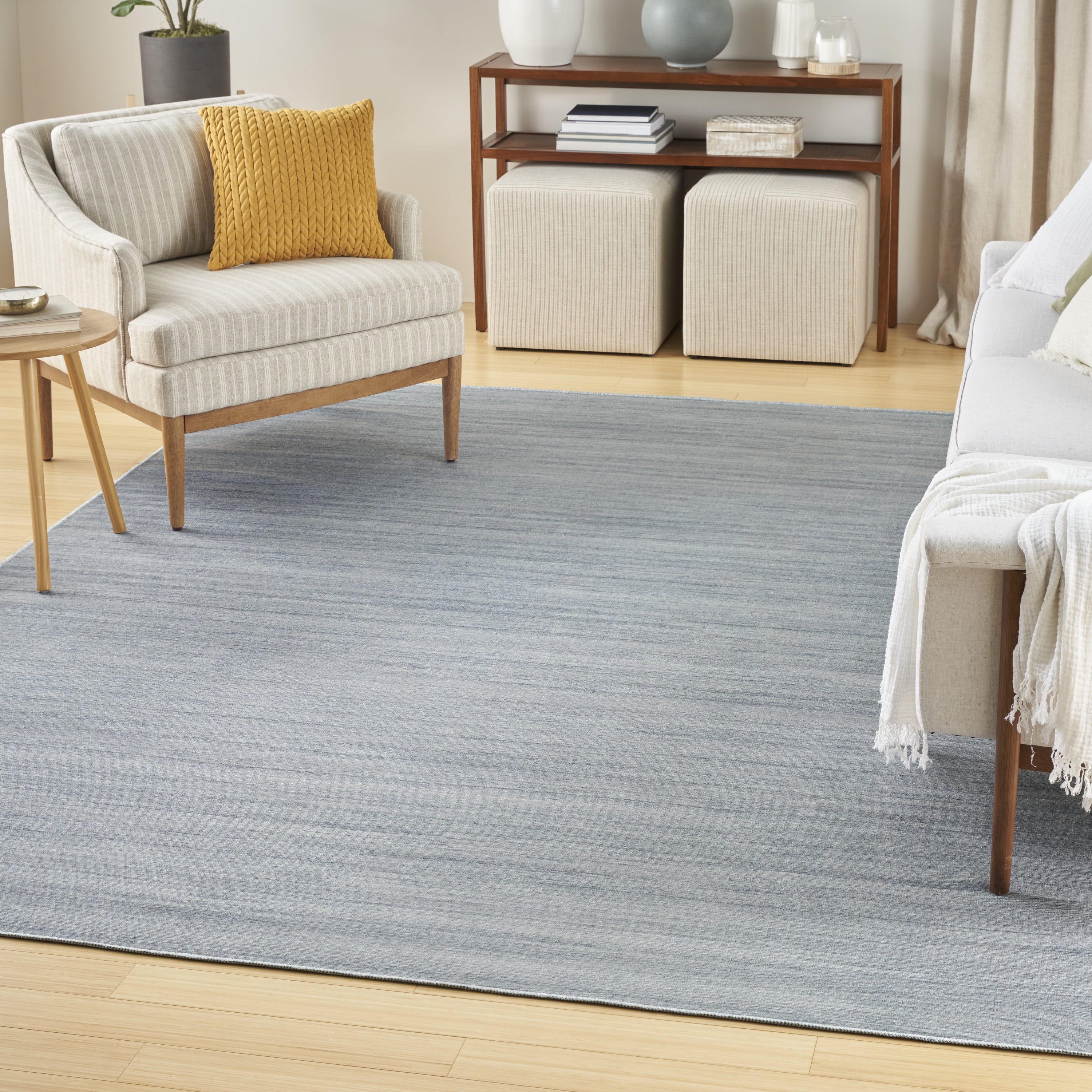 Nourison Washable Essentials Modern Aqua 9'2" x 12' Area Rug (9x12 ...