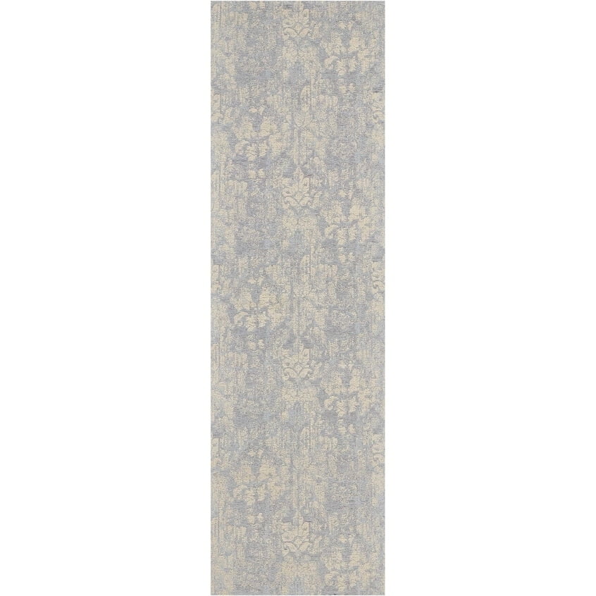 Waverly Vintage Lux Floral Area Rug Blue 2'3" x 7'6" Runner Handmade,N ...