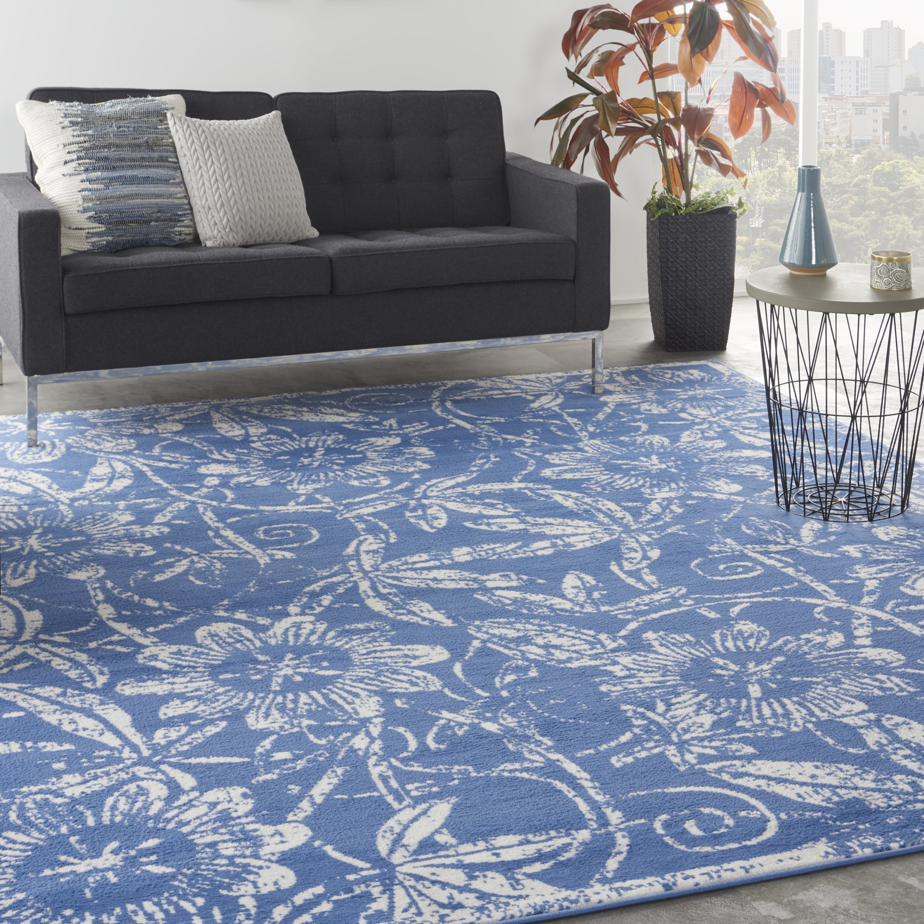 Nourison Whimsicle Botanical Bohemian Blue 7' x 10' Area Rug, (7' x 10 ...