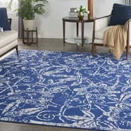 Earth Rugs 32-LG079 Rug Slice- Light Blue- Dark Blue and Mustard Rug ...