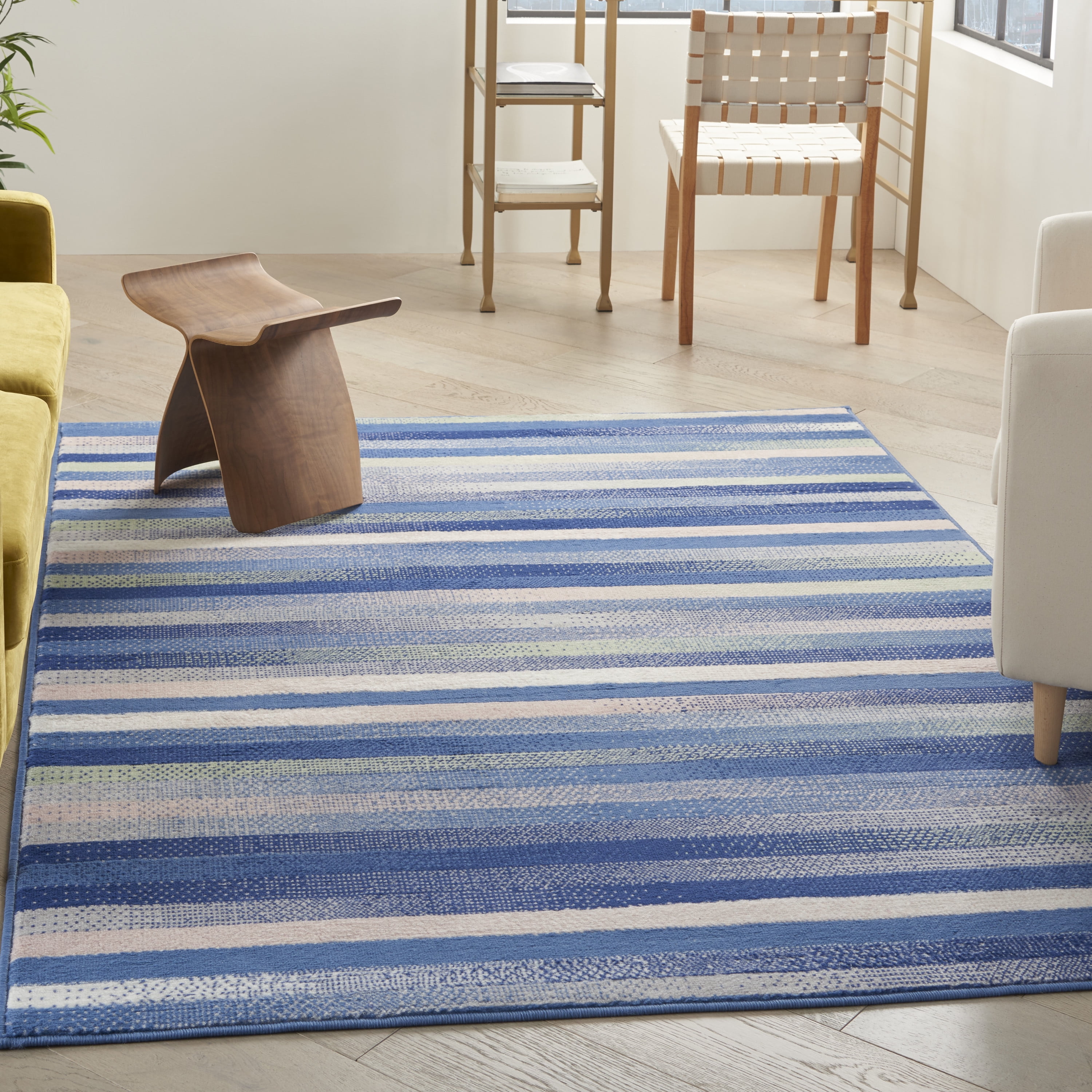 Nourison Whimsicle Eclectic Modern Blue Multicolor 4' x 6' Area Rug, (4 ...