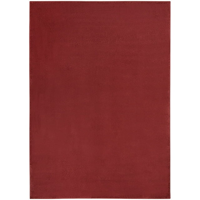 Noursion Essentials Solid Contemporary Brick Red 5' x 7' Area Rug, (5 ...