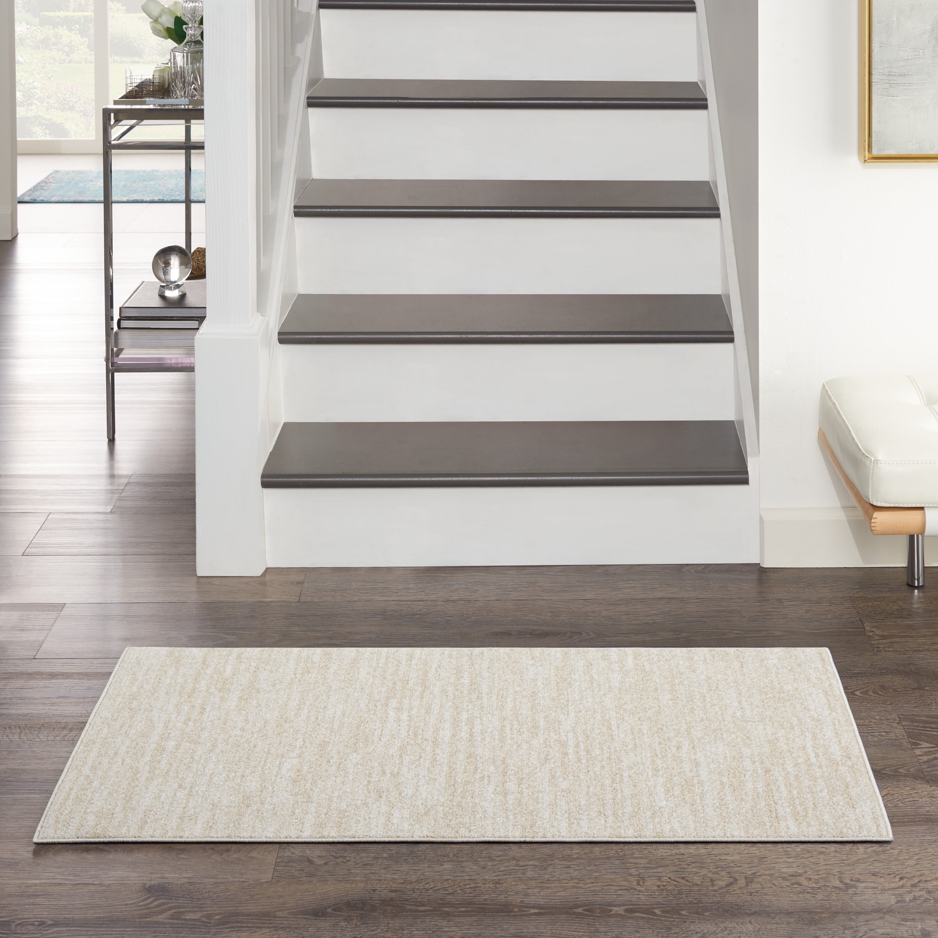 Nourison Essentials Solid Contemporary Ivory Beige 2' x 4' Area Rug, (2 ...