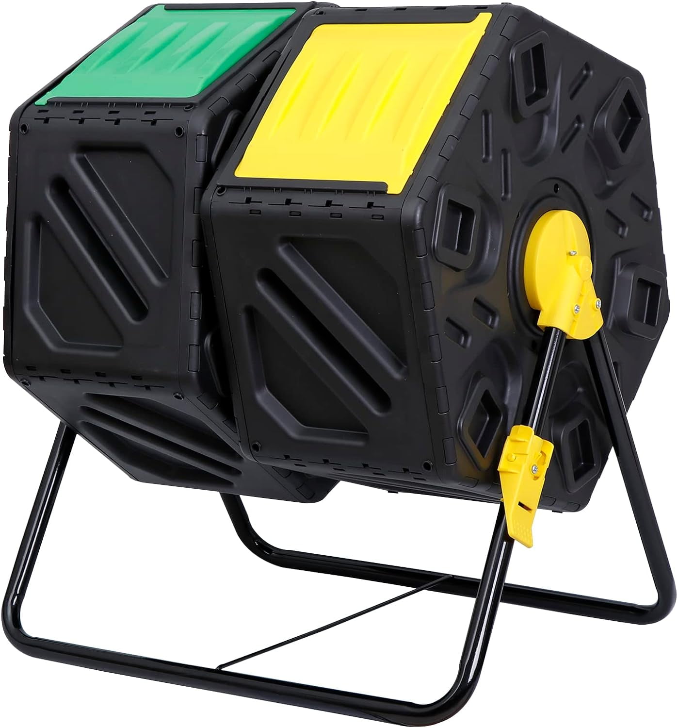 Nouva 37 Gallon Compost Bin Dual Chamber Composter Tumbler Rotating ...