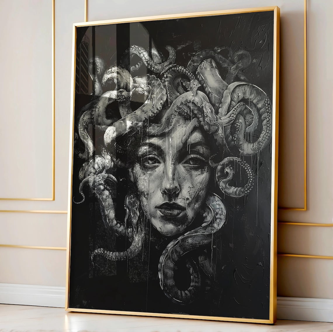 Nouveau Art Greek Mythology Medusa Vintage Home for Women, Stretched ...