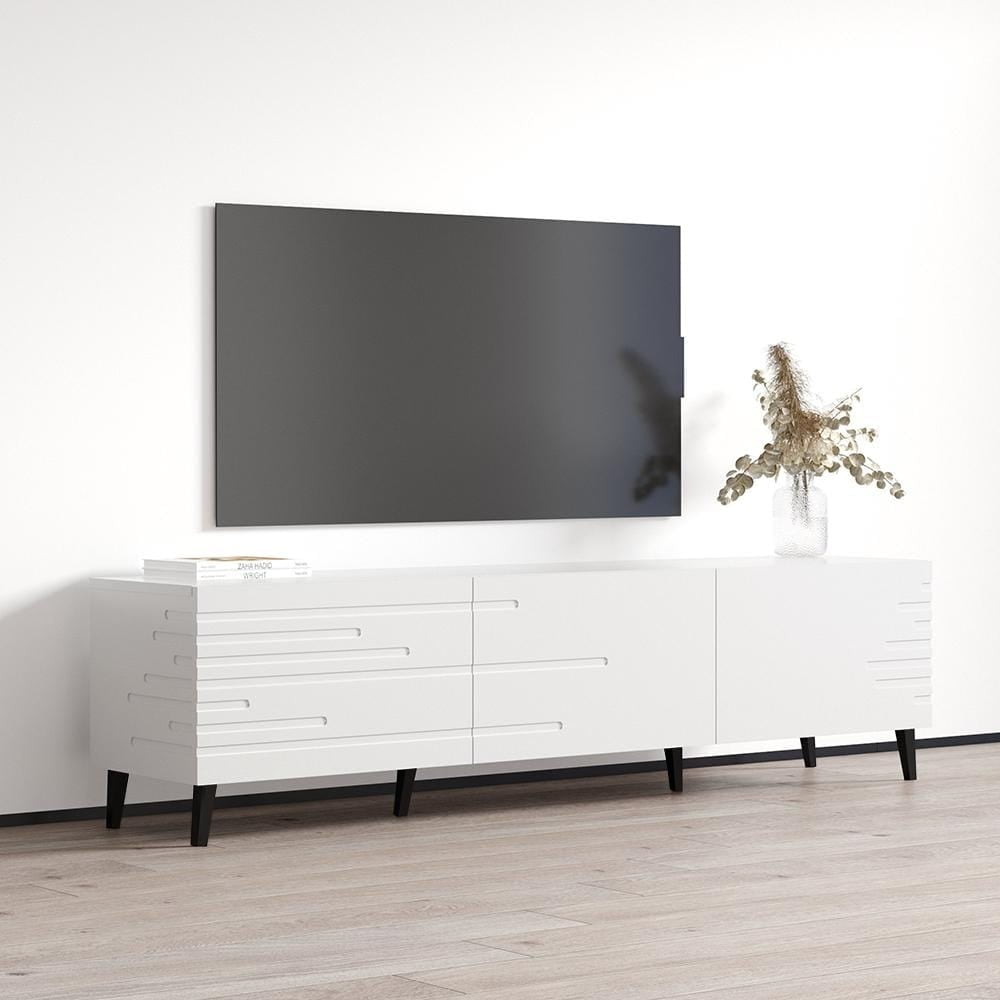 Nova 3K TV Stand for TVs up to 85", Mid-Century Modern Matte 73 ...