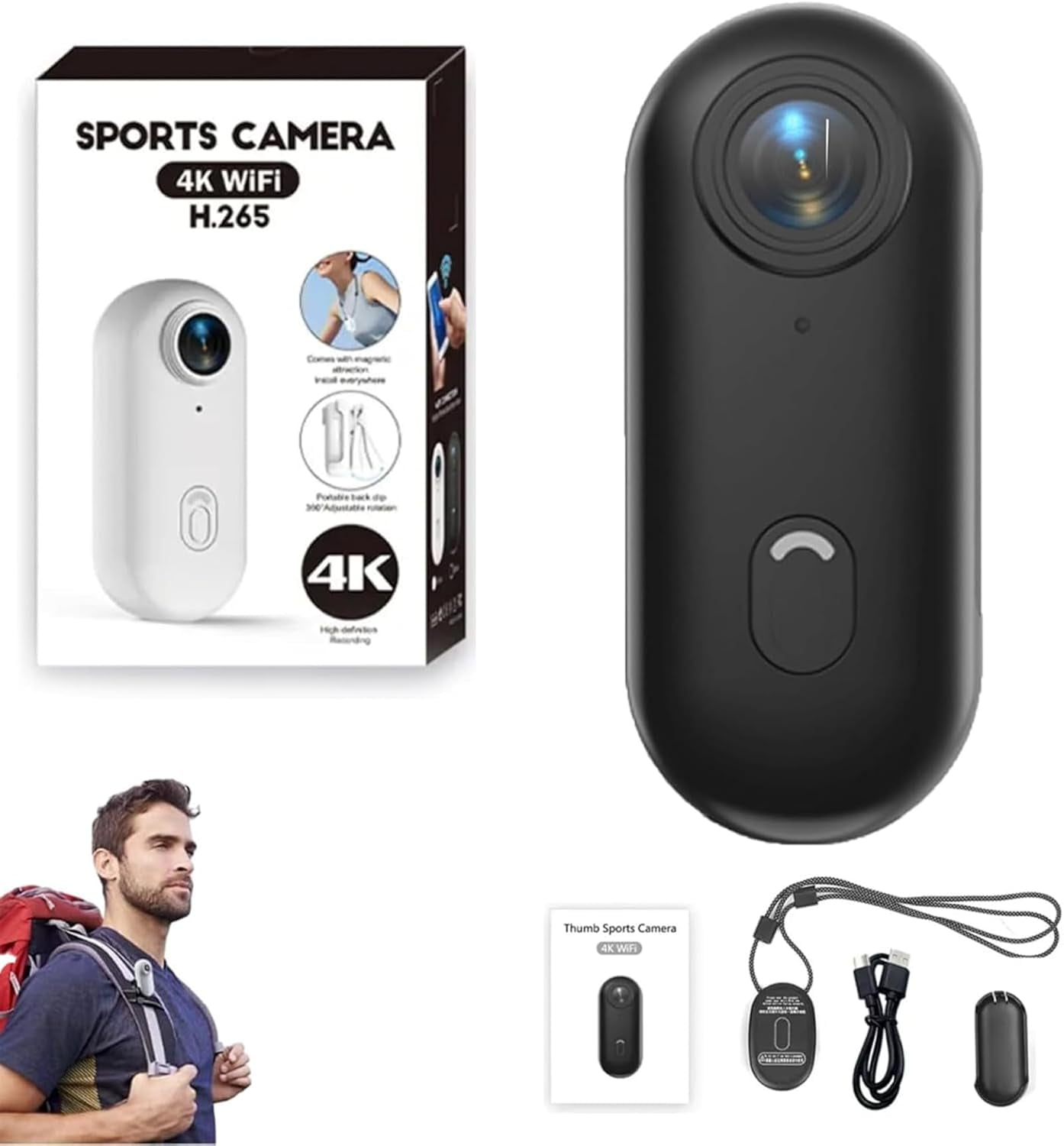 Nova Caplens - POV Camera, 2025 New Treklon 4s Body Camera, Wearable Video Recorder, 4k Thumb ...