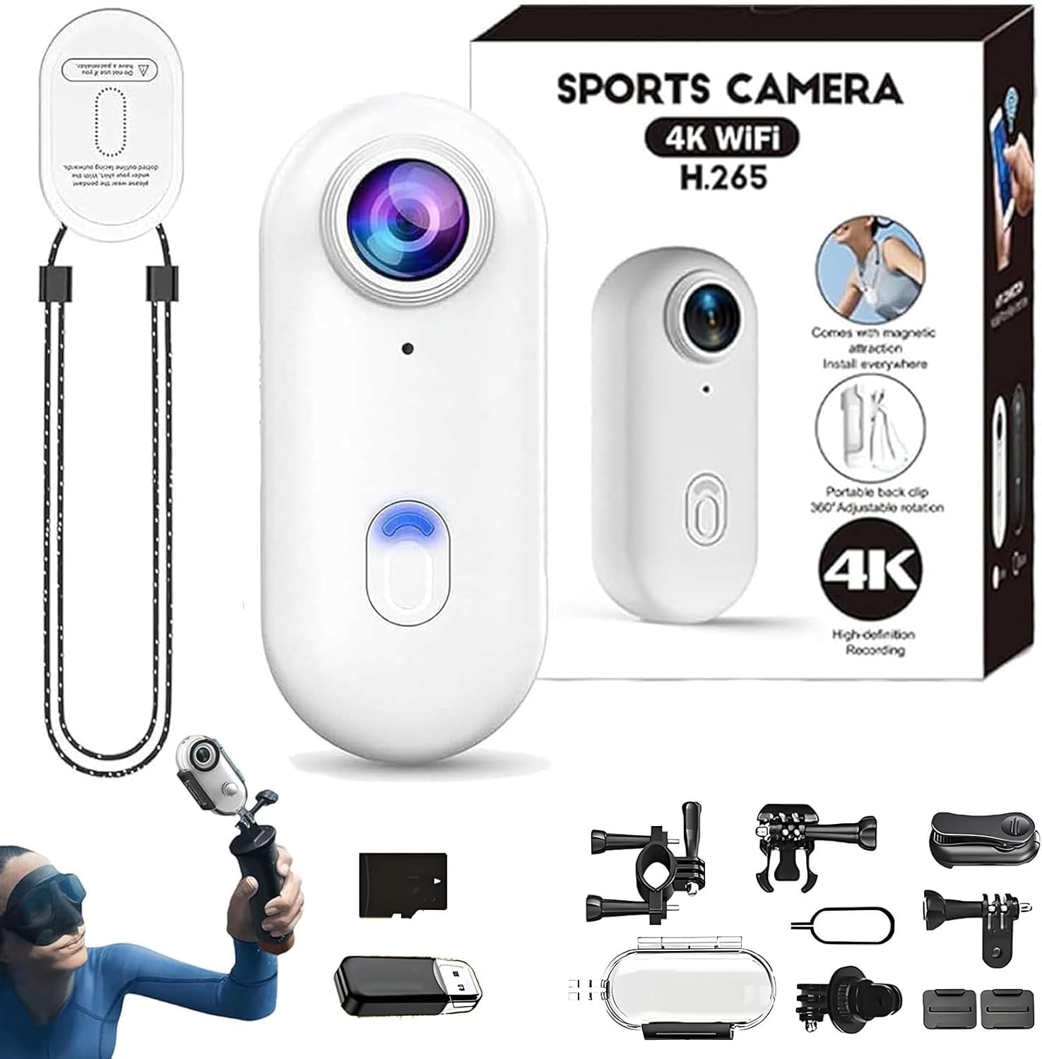 Nova Caplens - POV Camera, 4k Pocket Action Cam, Thumb Action Cameras ...