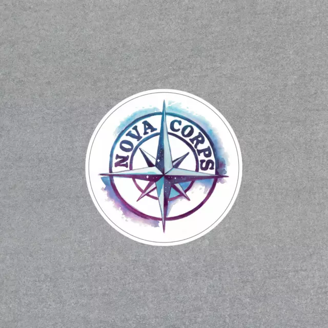 Nova Corps Compass Rose Watercolor Sticker - Marvel Guardians Of Galaxy ...