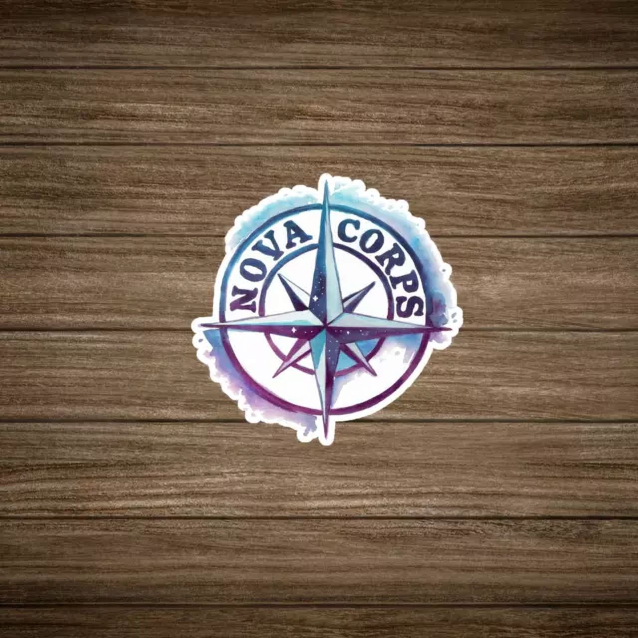 Nova Corps Compass Rose Watercolor Sticker - Marvel Guardians Of Galaxy Inspirephone Decal Water ...