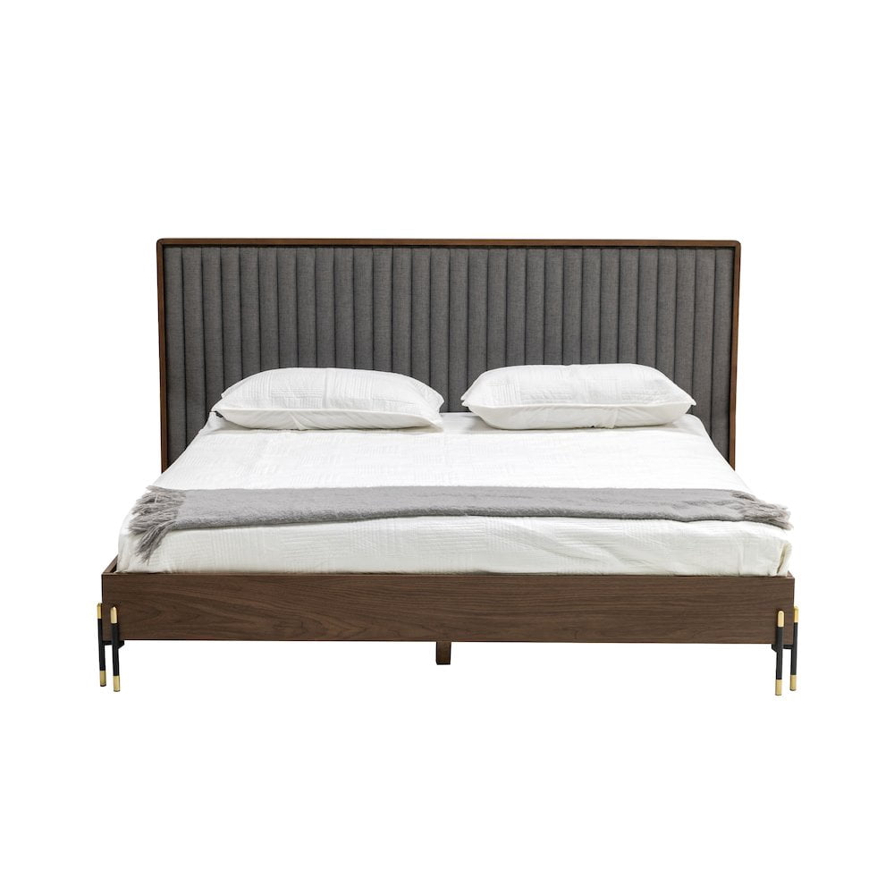 Nova Domus Metcalf - California King Mid-Century Walnut and Grey Bed ...