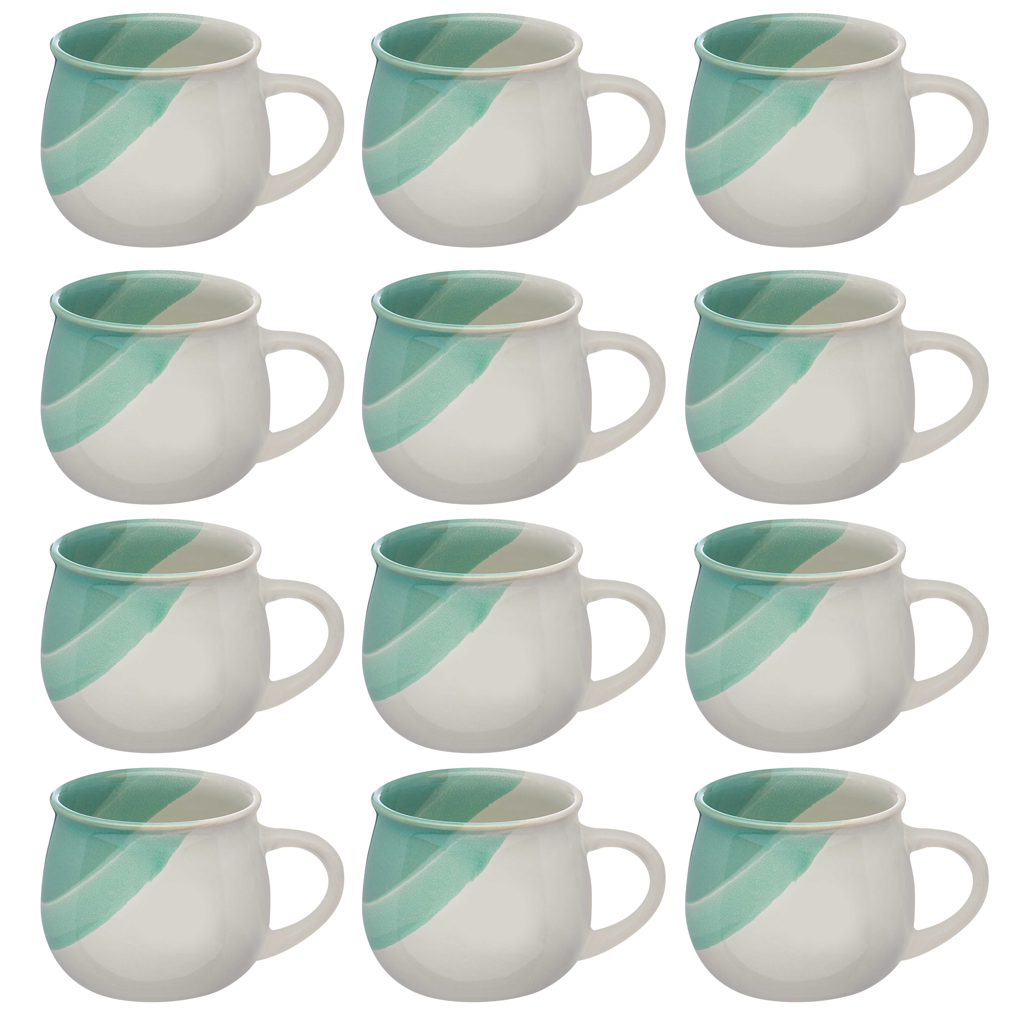 Nova Drip Glazed Ceramic Mugs 12 oz. Set of 12, Bulk Pack - Perfect for ...