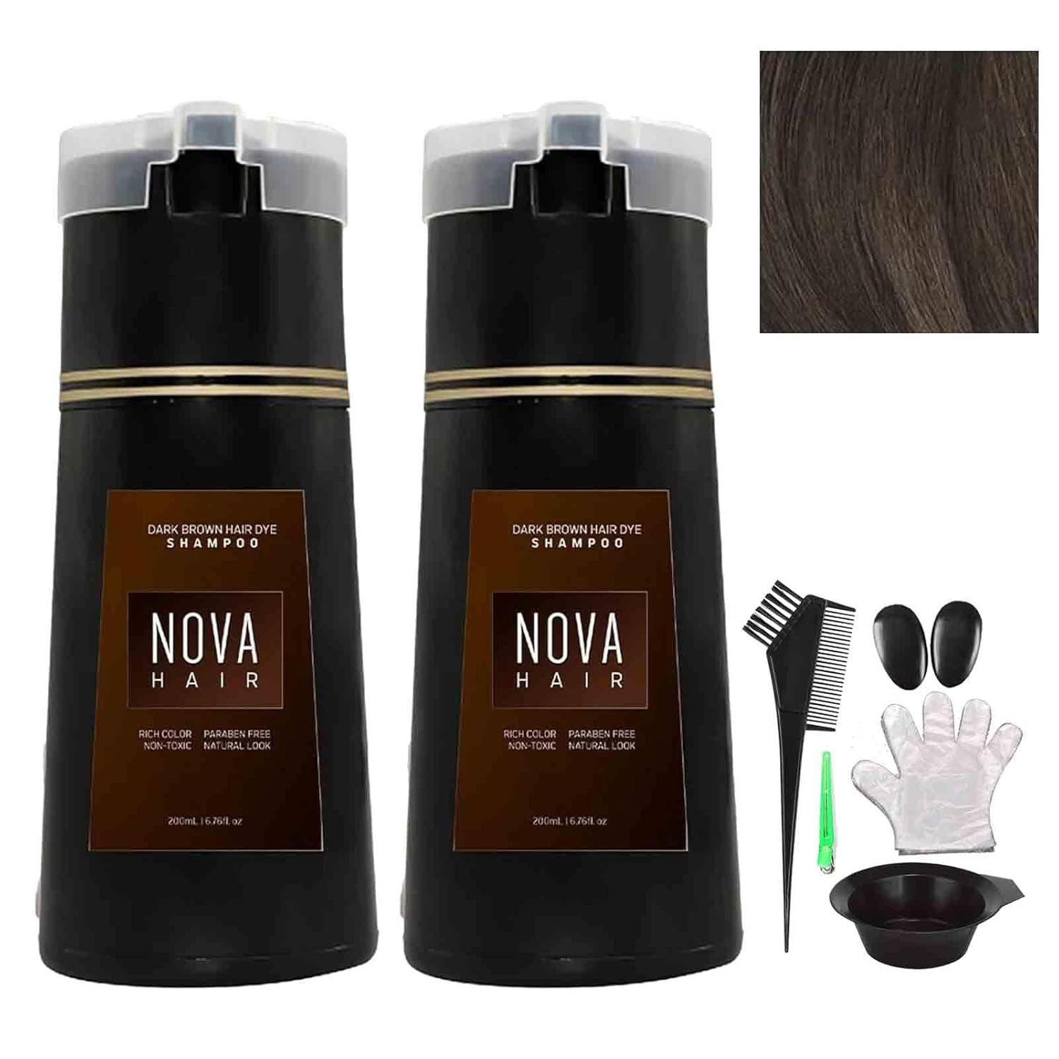 Nova Hair Dye Shampoo, NovaHair Instant Dye Shampoo 200ml, NovaHair ...