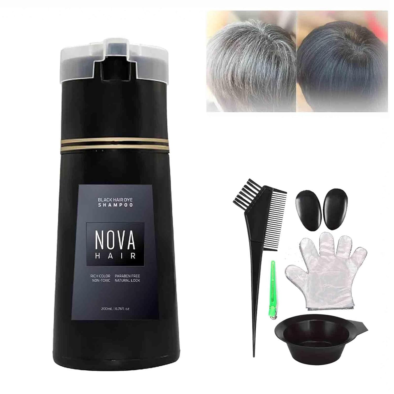 Nova Hair Dye Shampoo, NovaHair Instant Dye Shampoo 200ml, NovaHair ...