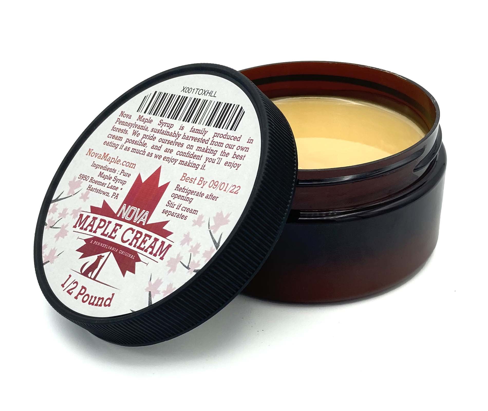 Nova Organic Maple Cream - Pure Grade-A Maple Butter Spread, BPA Free ...