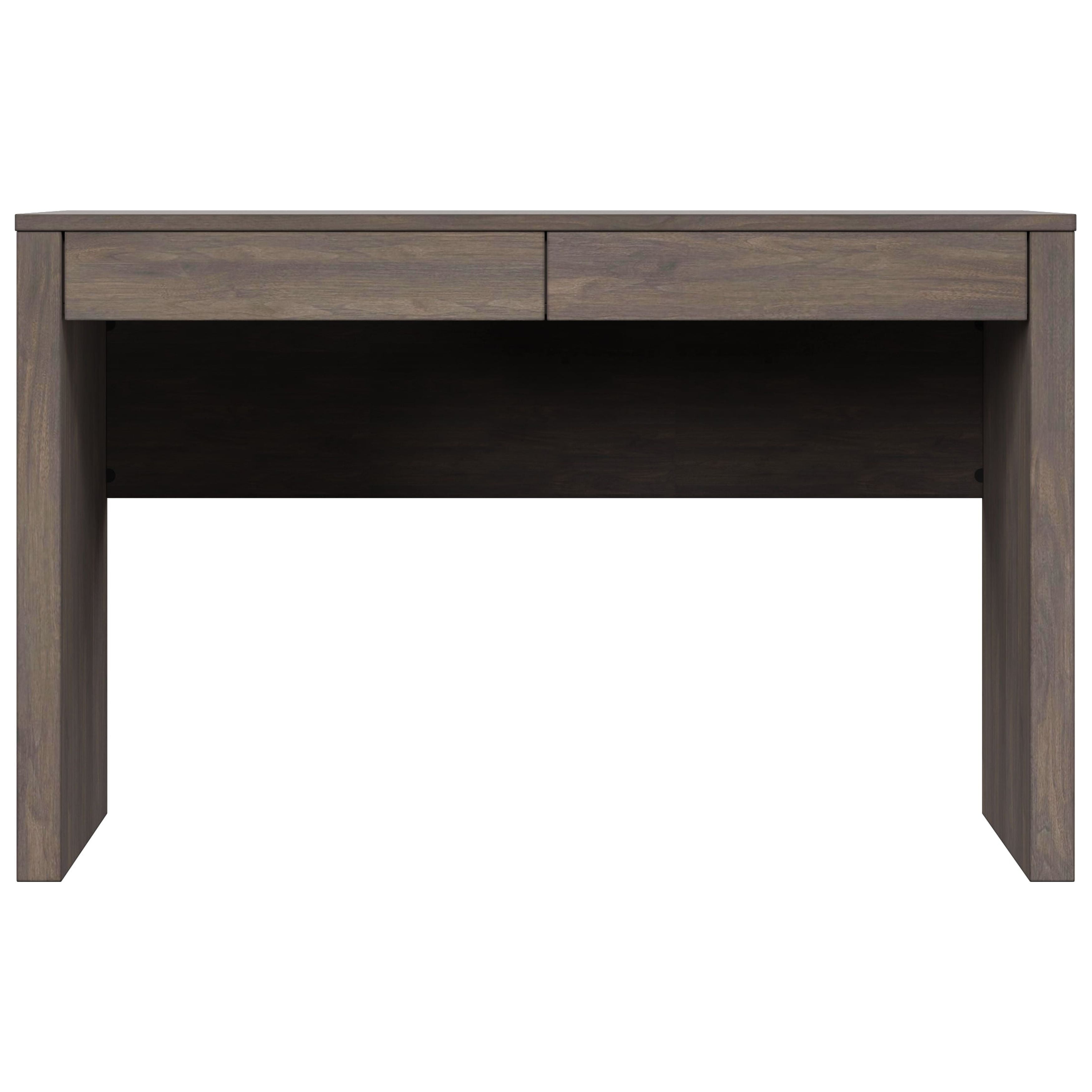 Nova Modern Two-Drawer Desk in Walnut - Walmart.com