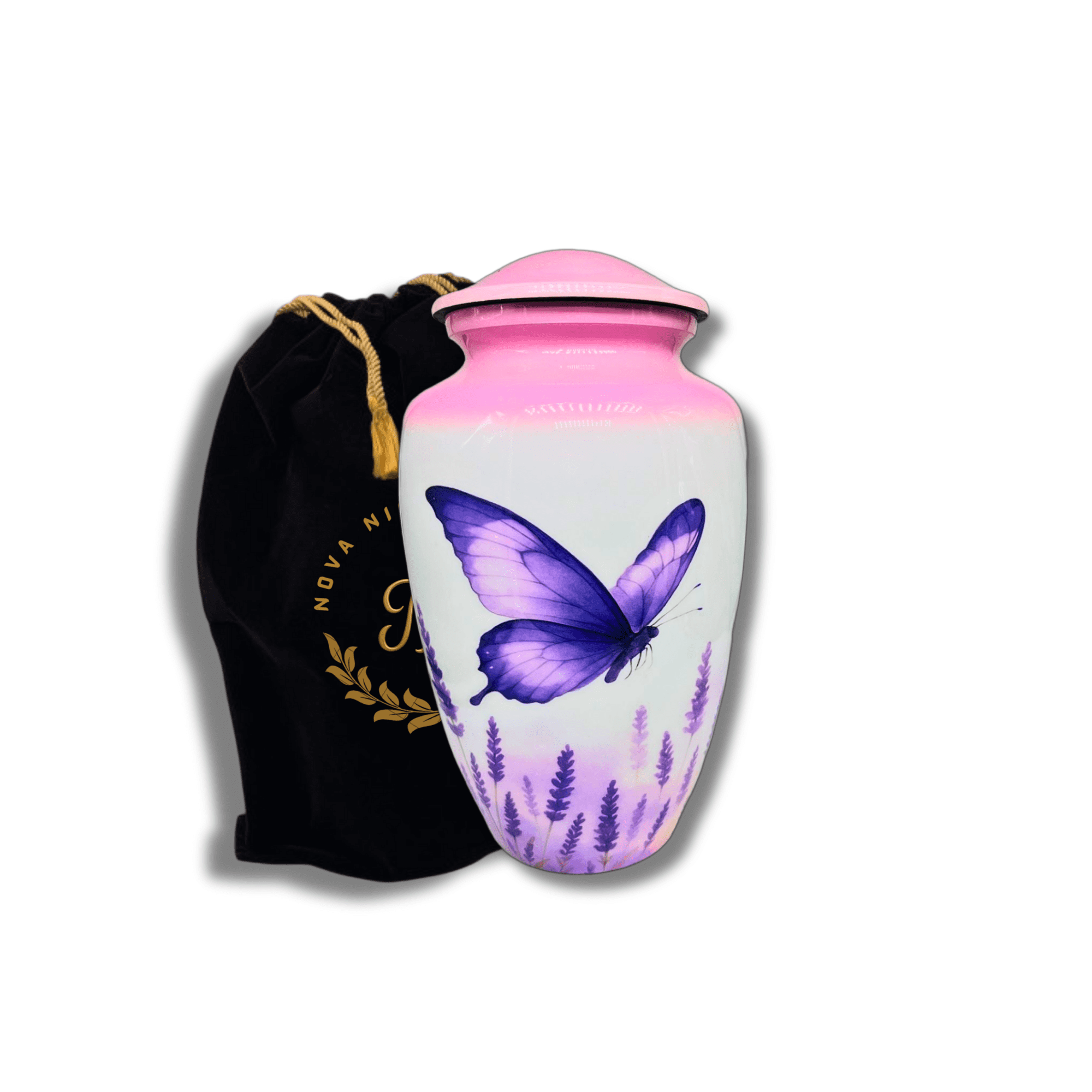 Nova Niche Purple Butterfly Adult Cremation Urn for Human Ashes – Large ...