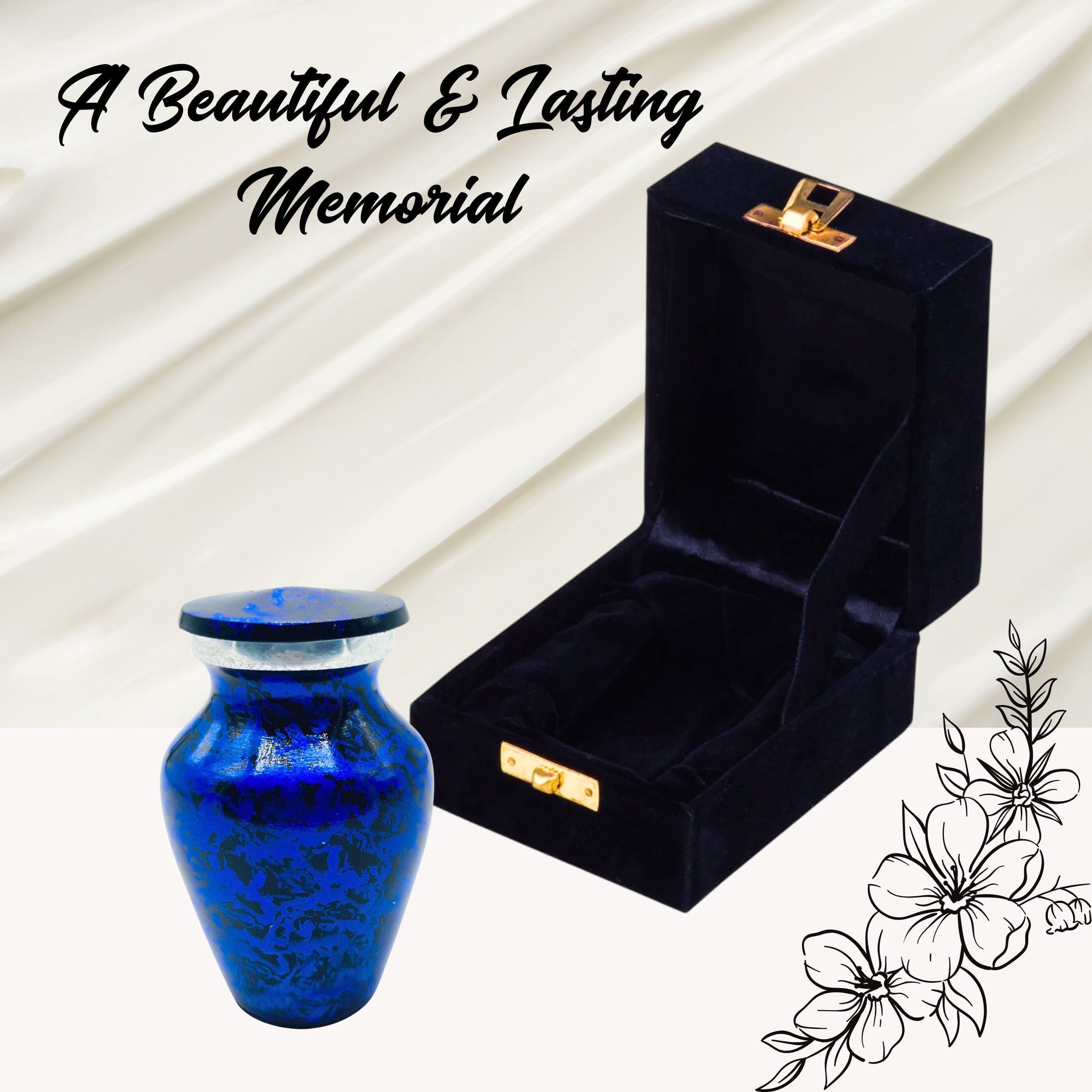 Nova Niche Ocean Blue Elegance Cremation Urn for Human Ashes – Marble ...