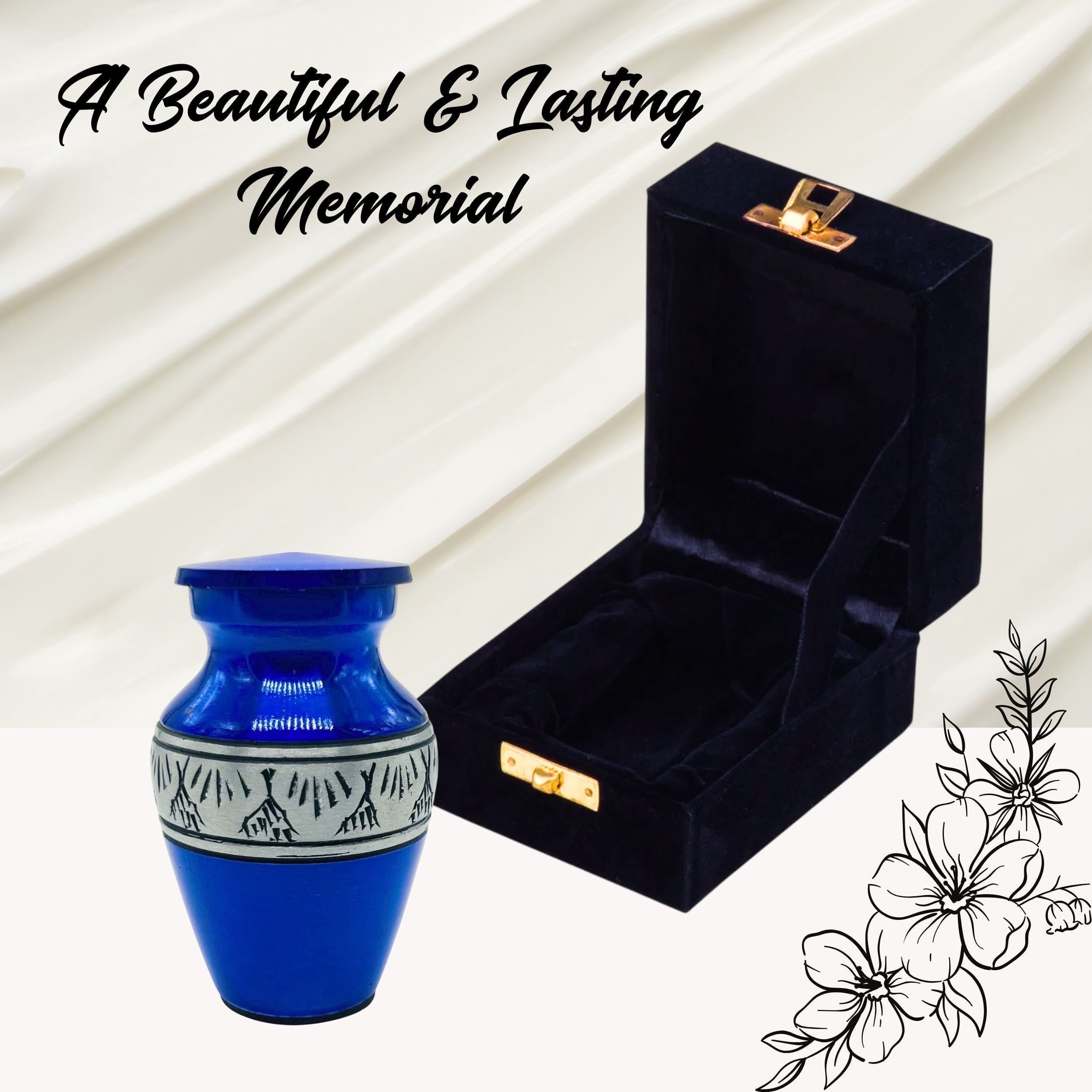 Nova Niche Royal Blue Elegance Cremation Urn for Human Ashes ...