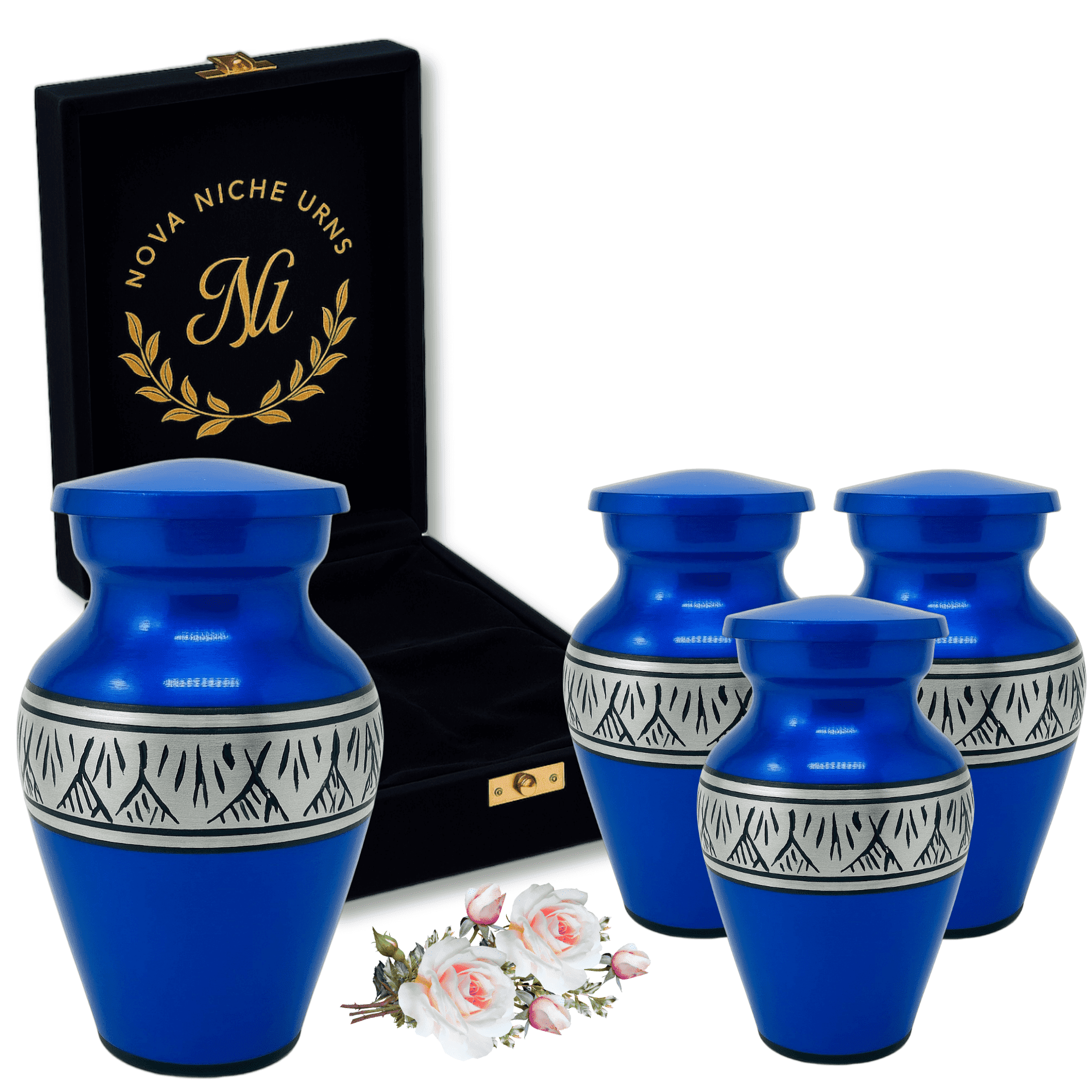 Nova Niche Small Royal Blue Aluminium Cremation Urns for Human Ashes ...