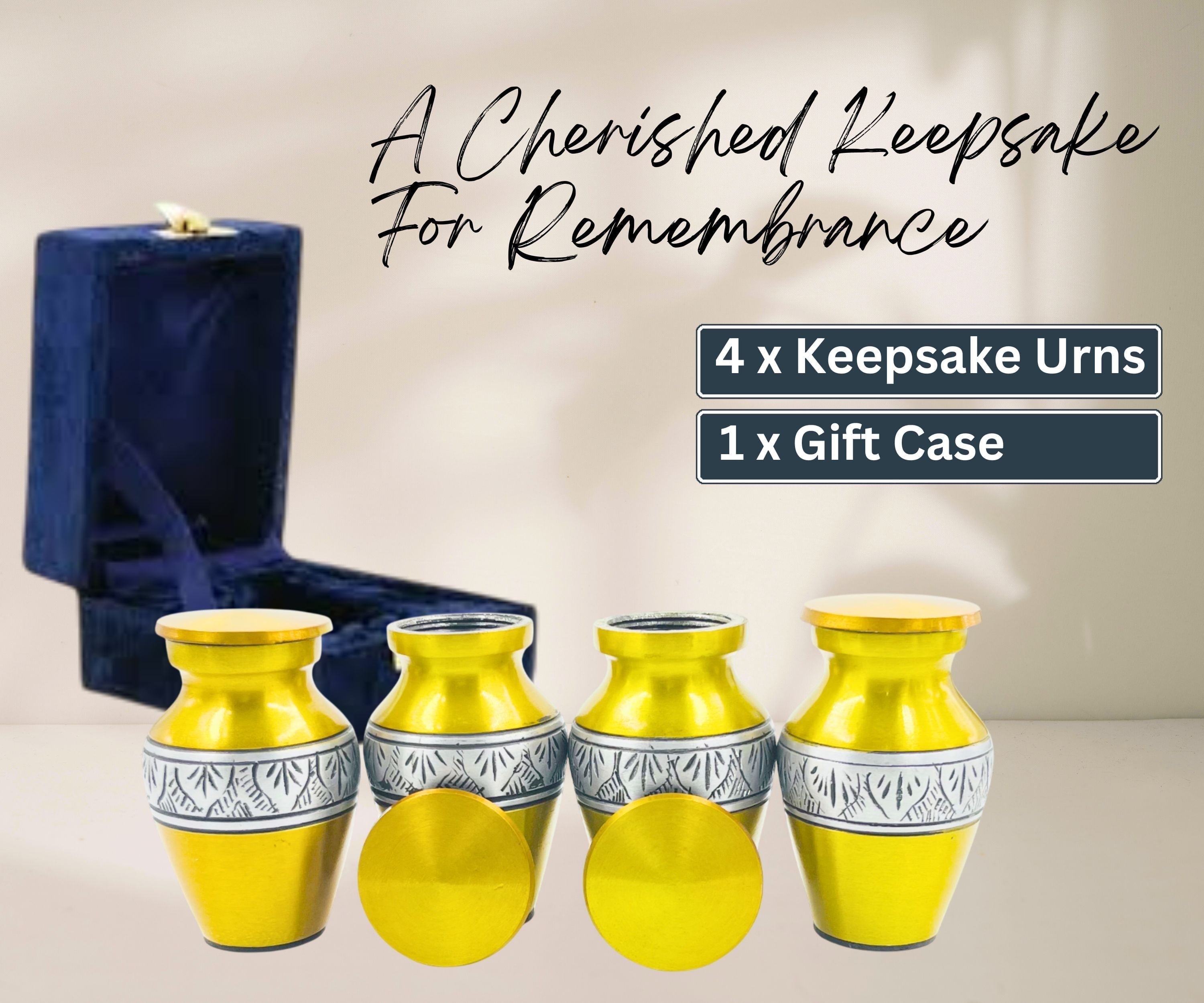 Nova Niche Urns Small Cremation Urns for Human Ashes, Mini Keepsake Set ...