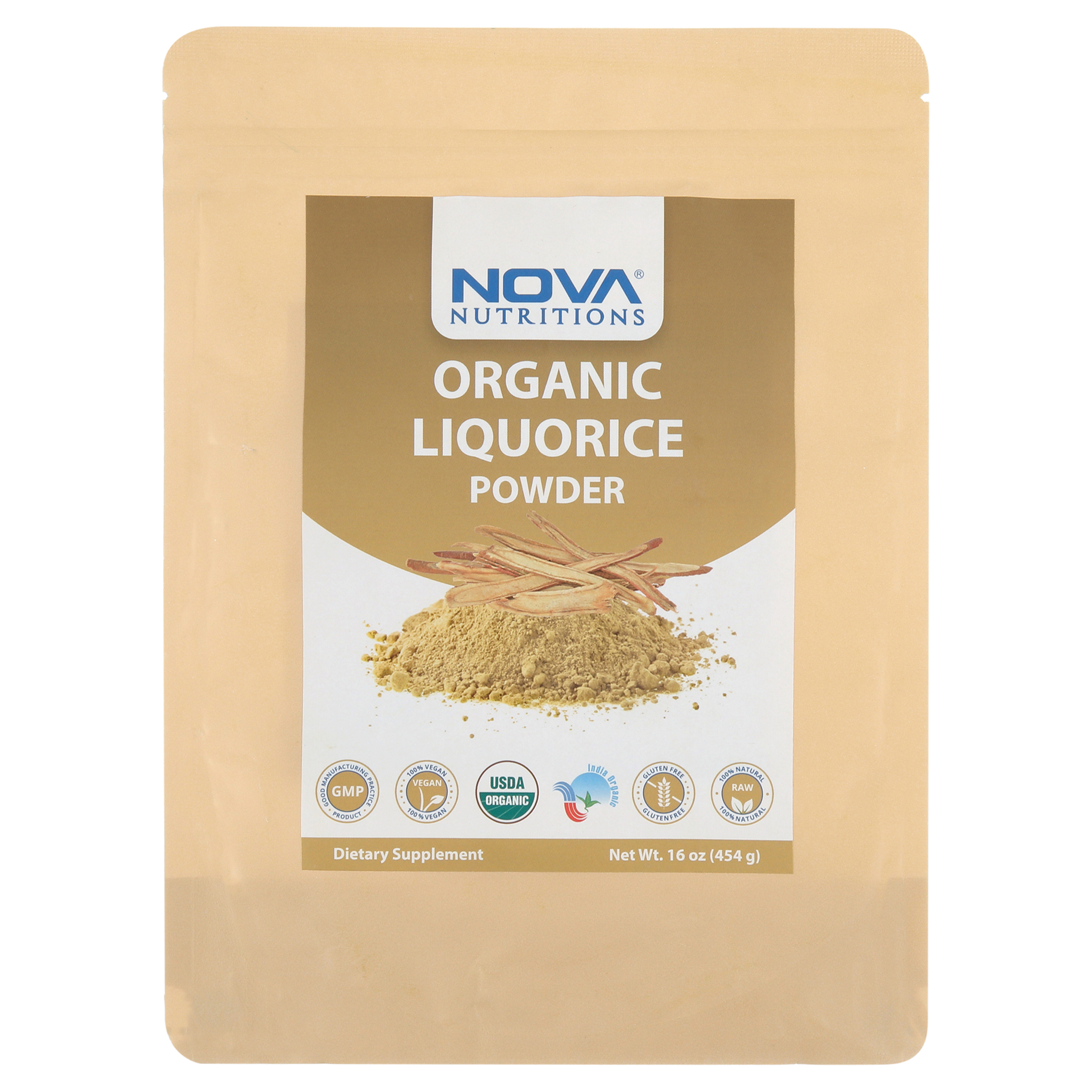 Organic Licorice Root Powder (Mulethi), Glycyrrhiza glabra, resealable ...