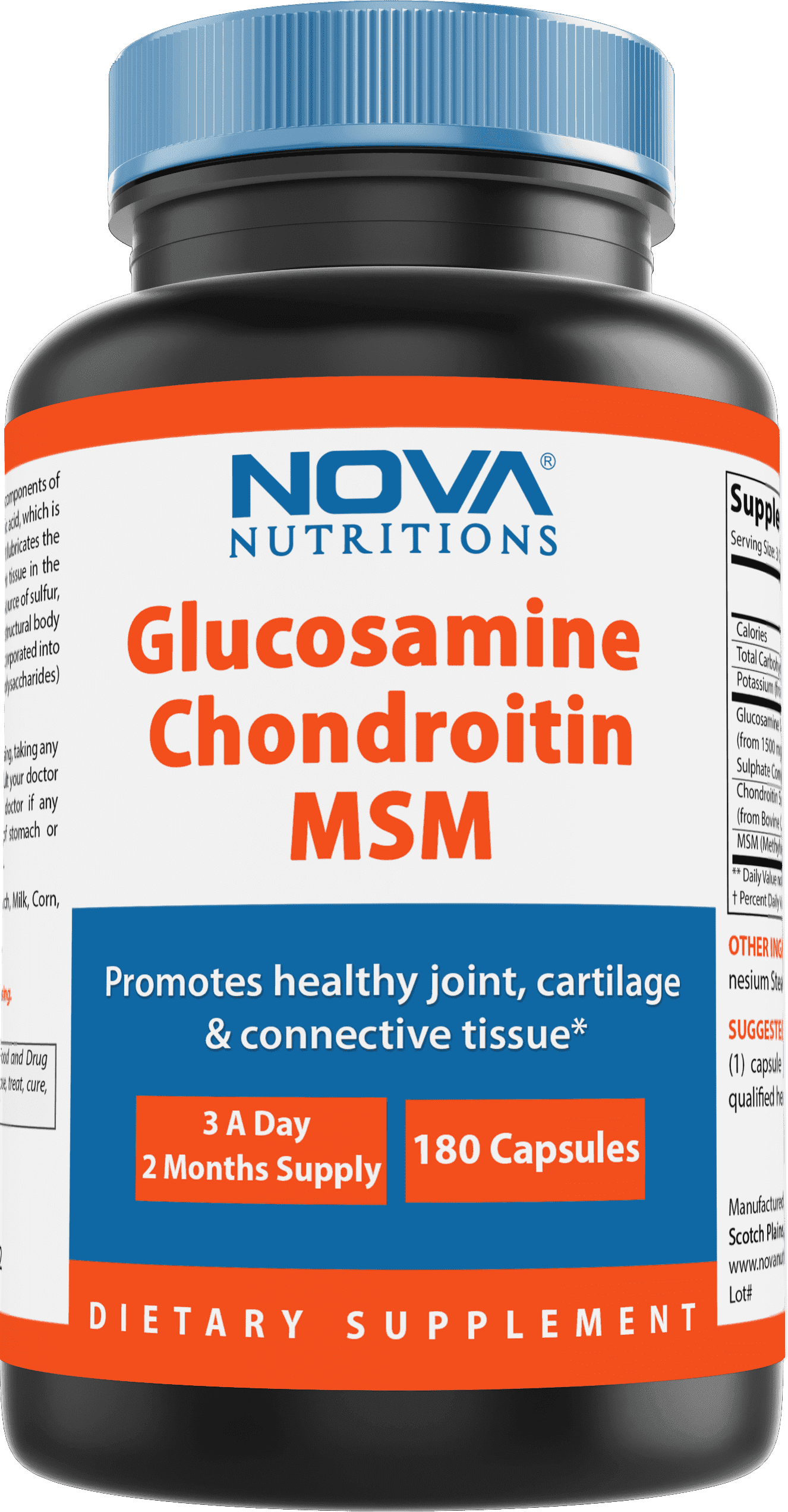 Nova Nutritions Triple Strength Glucosamine Chondroitin MSM 2600mg ...