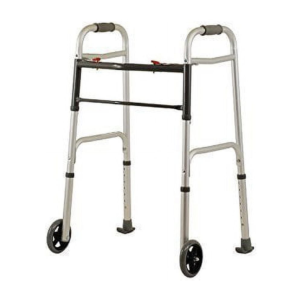 FOLDING WALKER WITH 5in. WHEELS- ADULT (2 BUTTON RELEASE) HSA/FSA ...