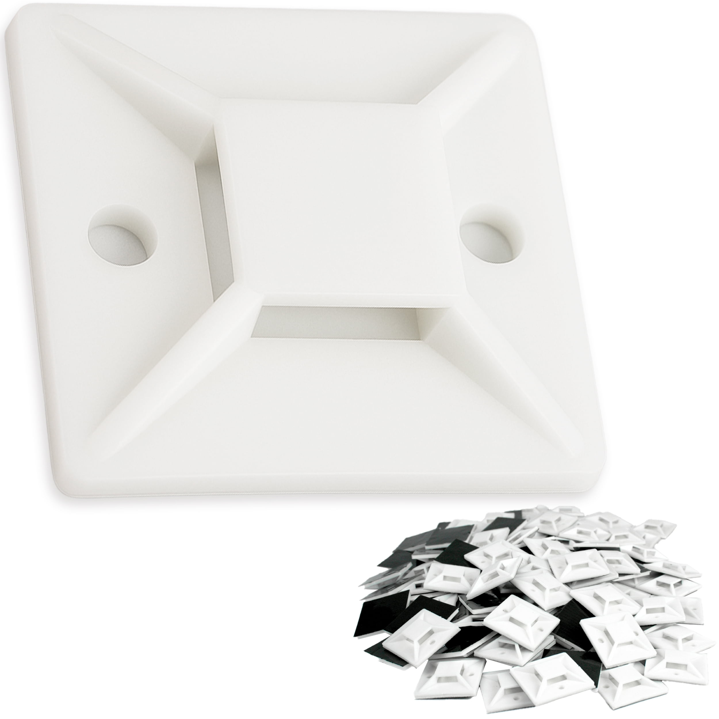 Super-Adhesive X-Large Cable Tie Mounts 100 Pack For Fast, Frustration ...