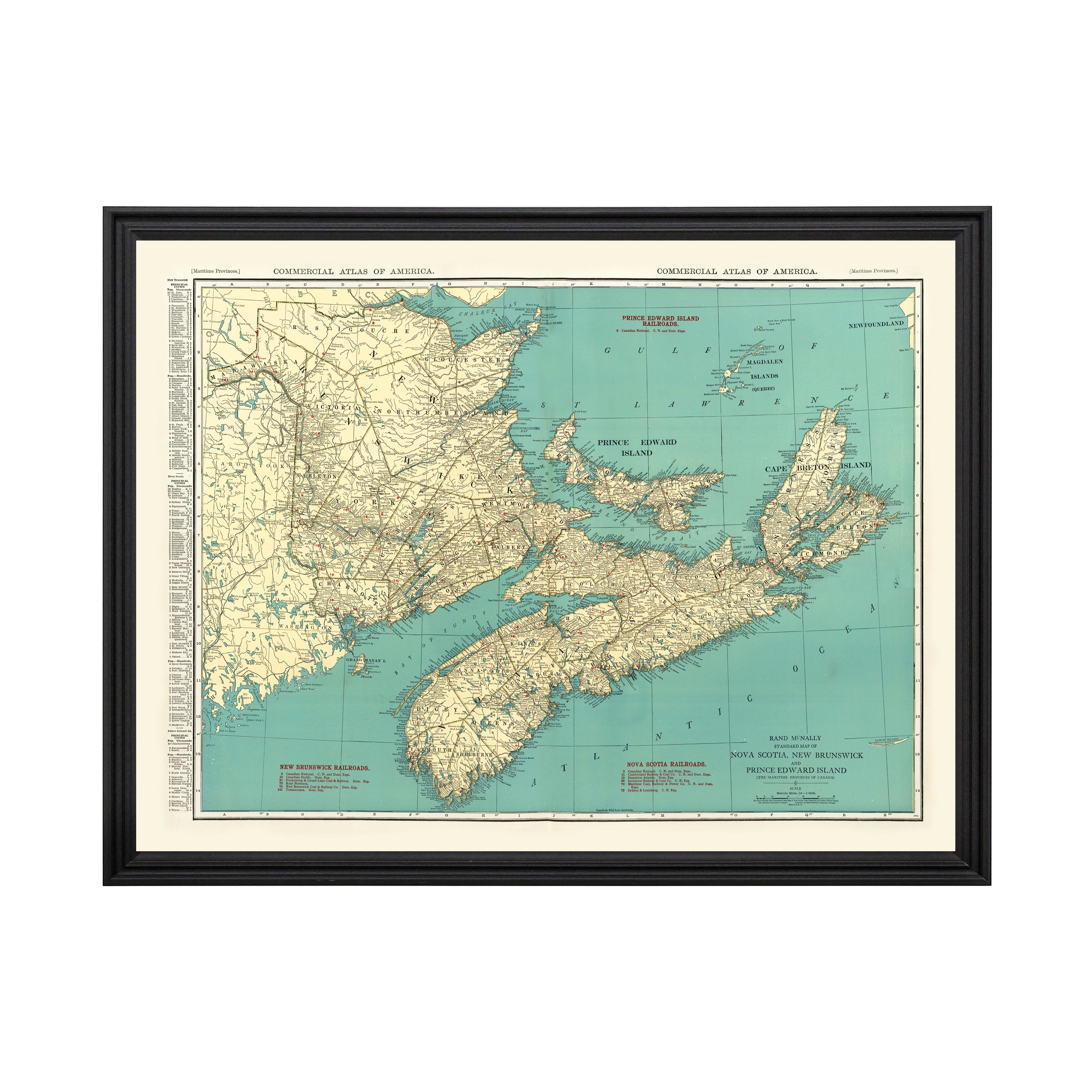 Nova Scotia Canada Art, 1924 Vintage Map of Nova Scotia Canada History ...