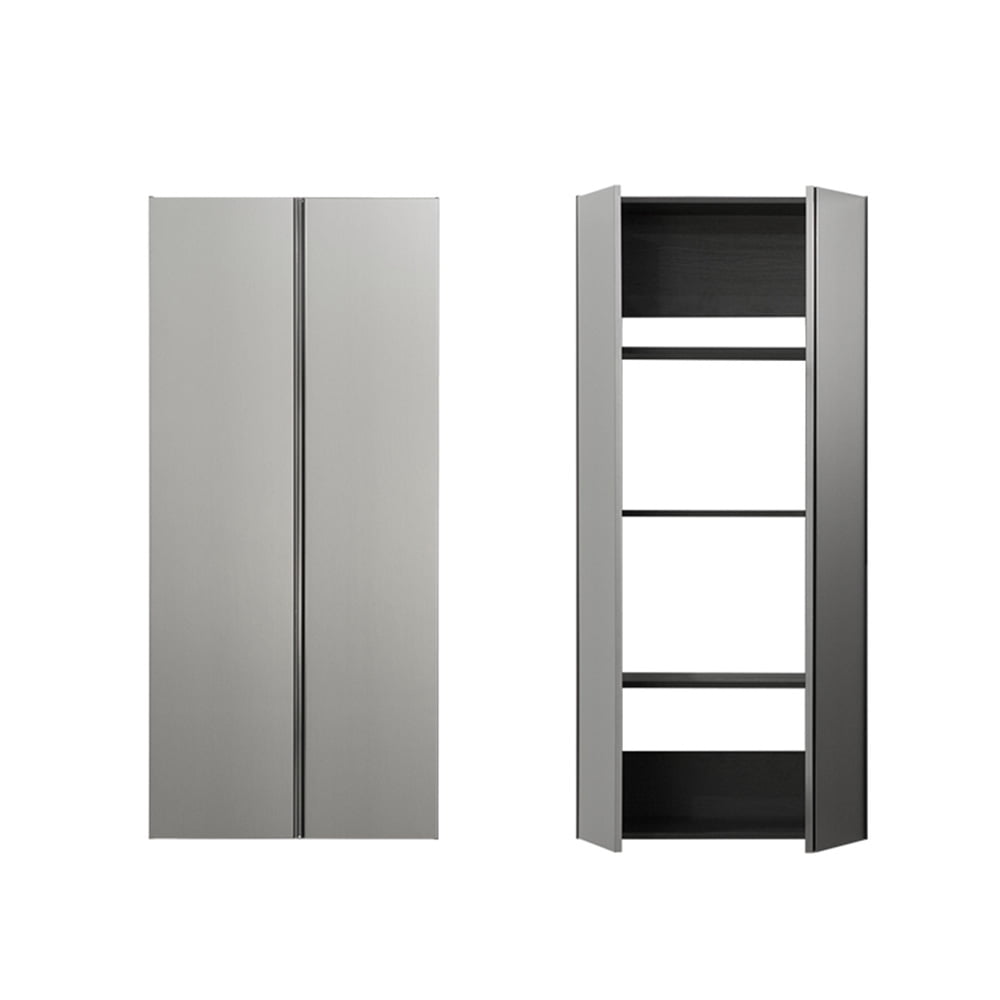 Nova Series Metallic Gray Wood Storage Cabinet with Tall Doors ...