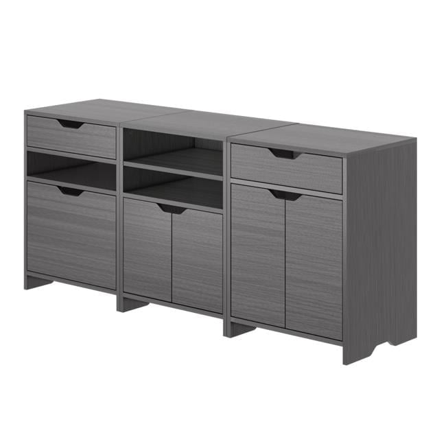 Nova Storage Cabinet Set, Charcoal - 3 Piece - Walmart.com