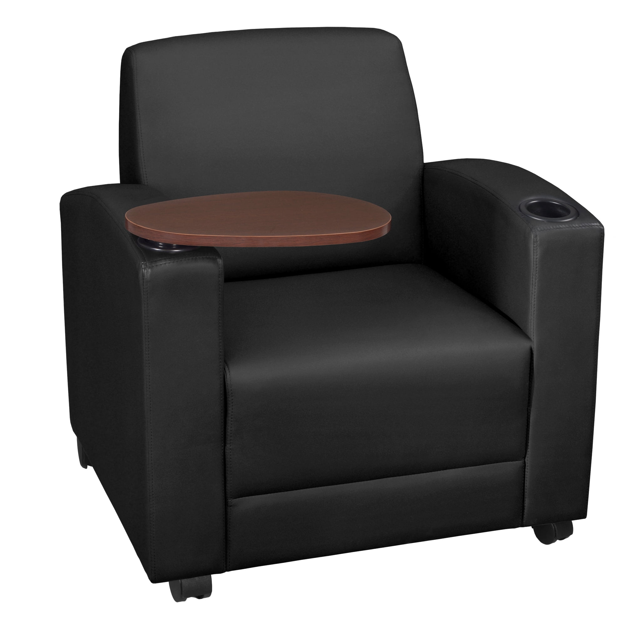 Nova Tablet Arm Vinyl Chair- Black/Java - Walmart.com